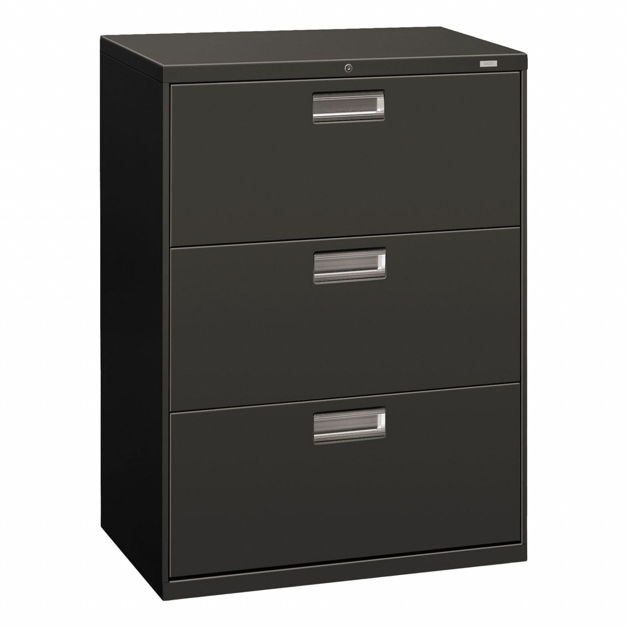 HON, Charcoal, 3 Drawers, Lateral File Cabinet with Drawer - 864F85 ...
