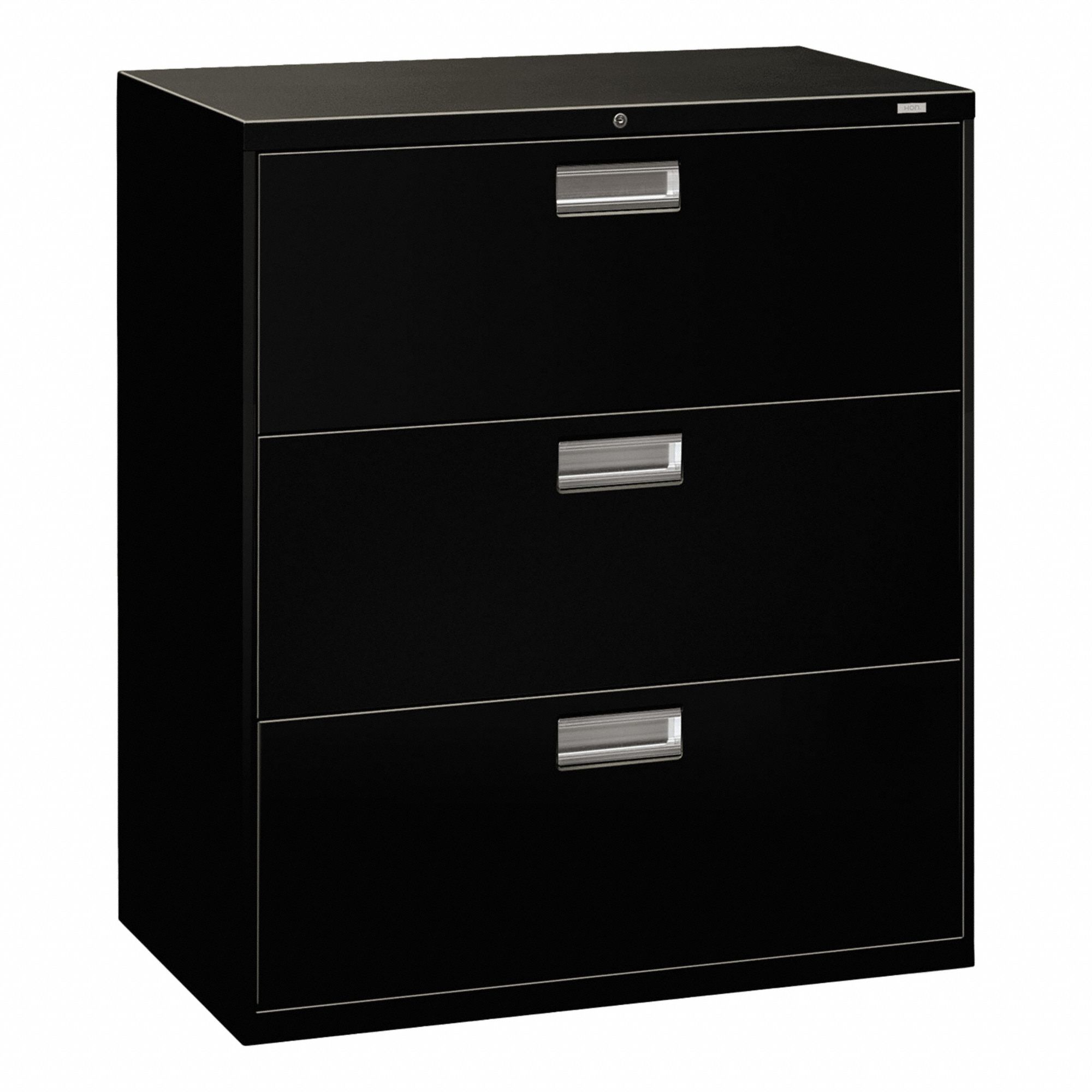 HON, Black, 3 Drawers, Lateral File Cabinet with Drawer - 864F91|H683.L ...