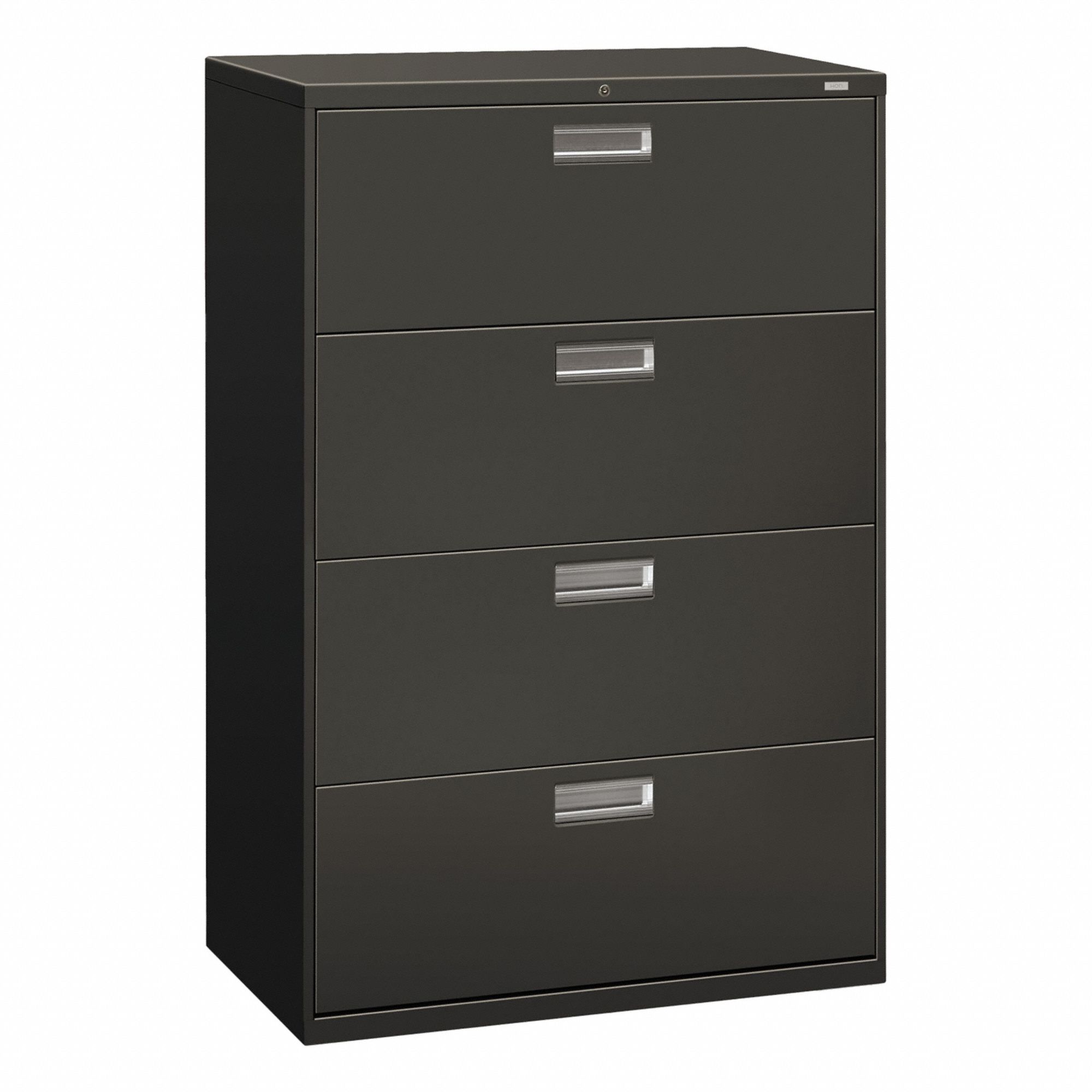 HON, Charcoal, 4 Drawers, Lateral File Cabinet with Drawer - 864F97 ...