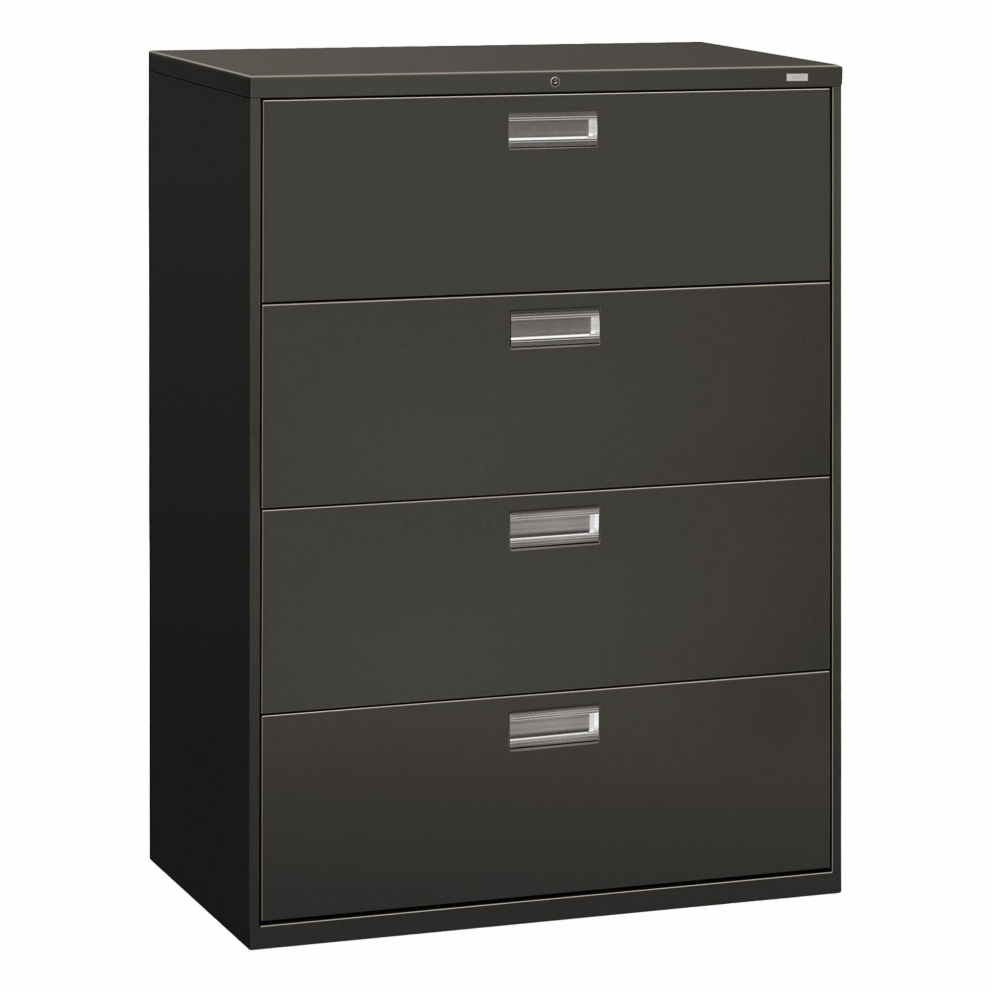 HON, Charcoal, 4 Drawers, Lateral File Cabinet with Drawer - 864FC0 ...