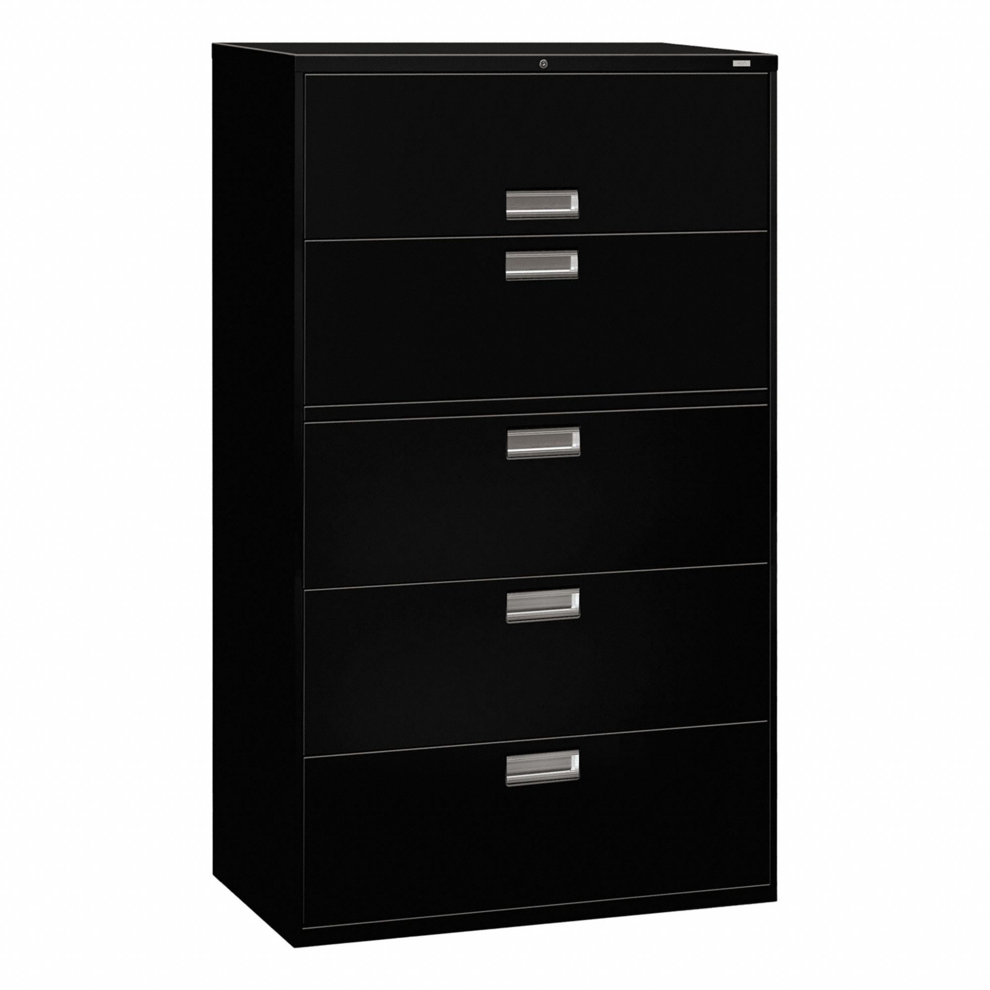 HON, Black, 5 Drawers, Lateral File Cabinet with Drawer - 864FC1|H695.L ...