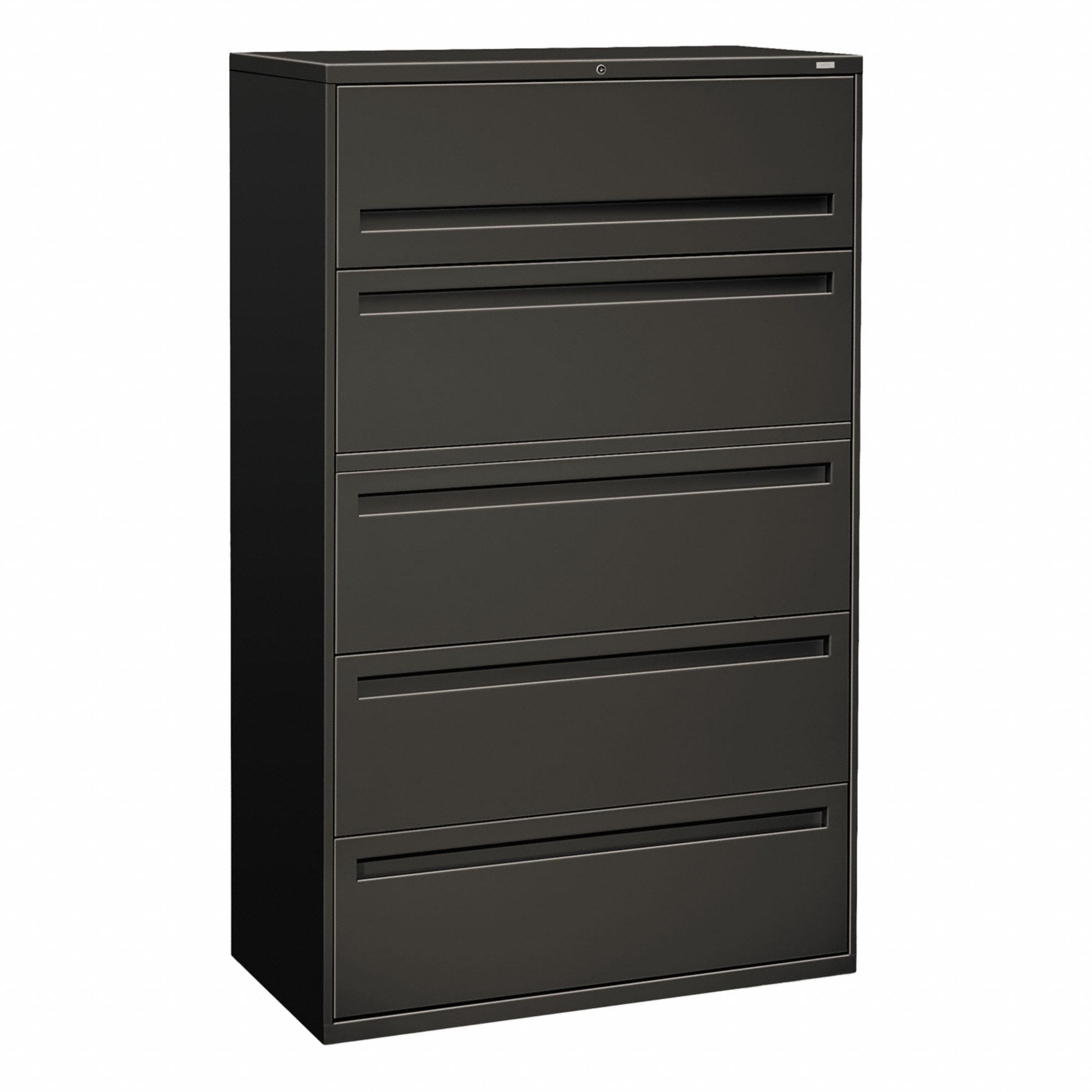 HON, Charcoal, 5 Drawers, Lateral File Cabinet with Drawer - 864FD3 ...