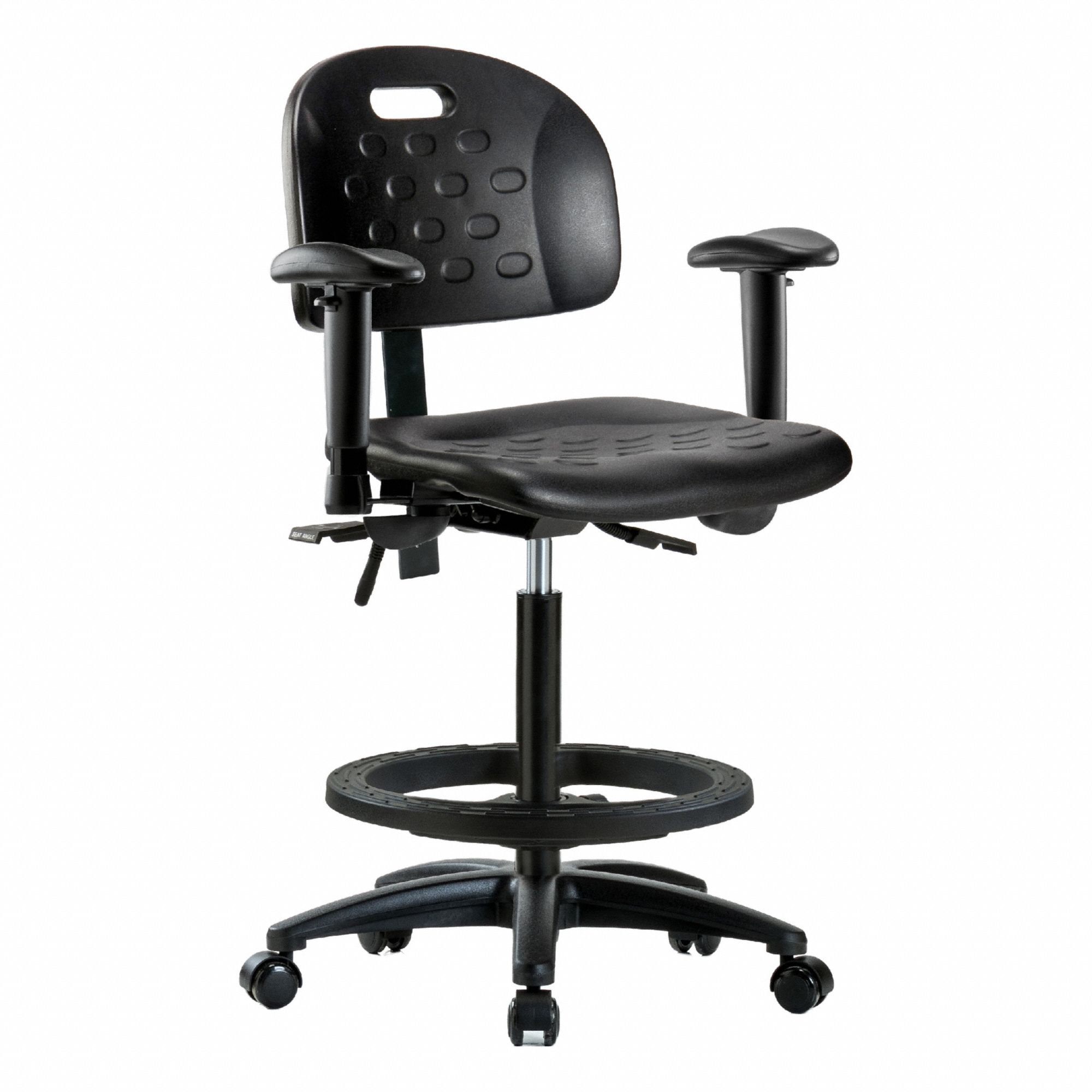 Polyurethane, Arms Included, Ergonomic Chair - 359H70|BR-HPHBCH-RG-T1 ...