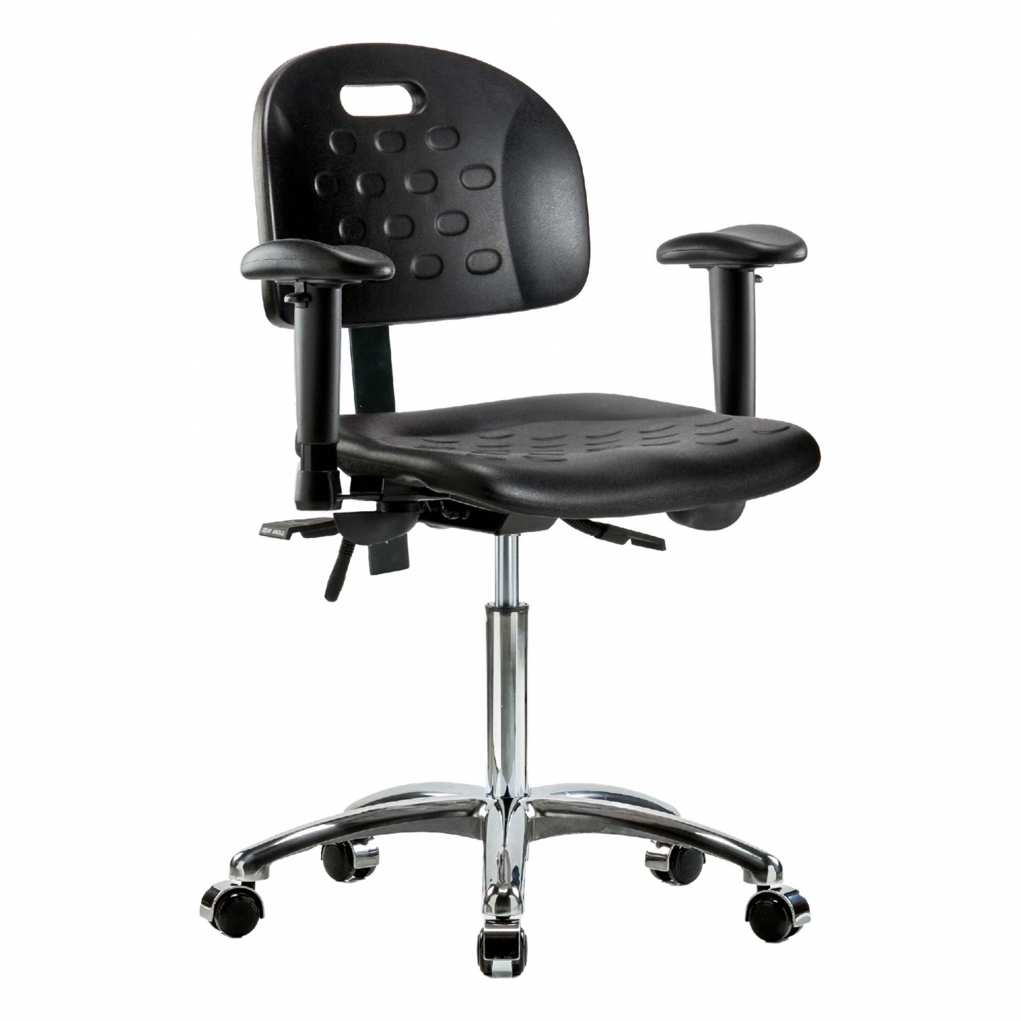 Polyurethane, Arms Included, Ergonomic Chair - 359H12|BR-HPMBCH-CR-T1 ...