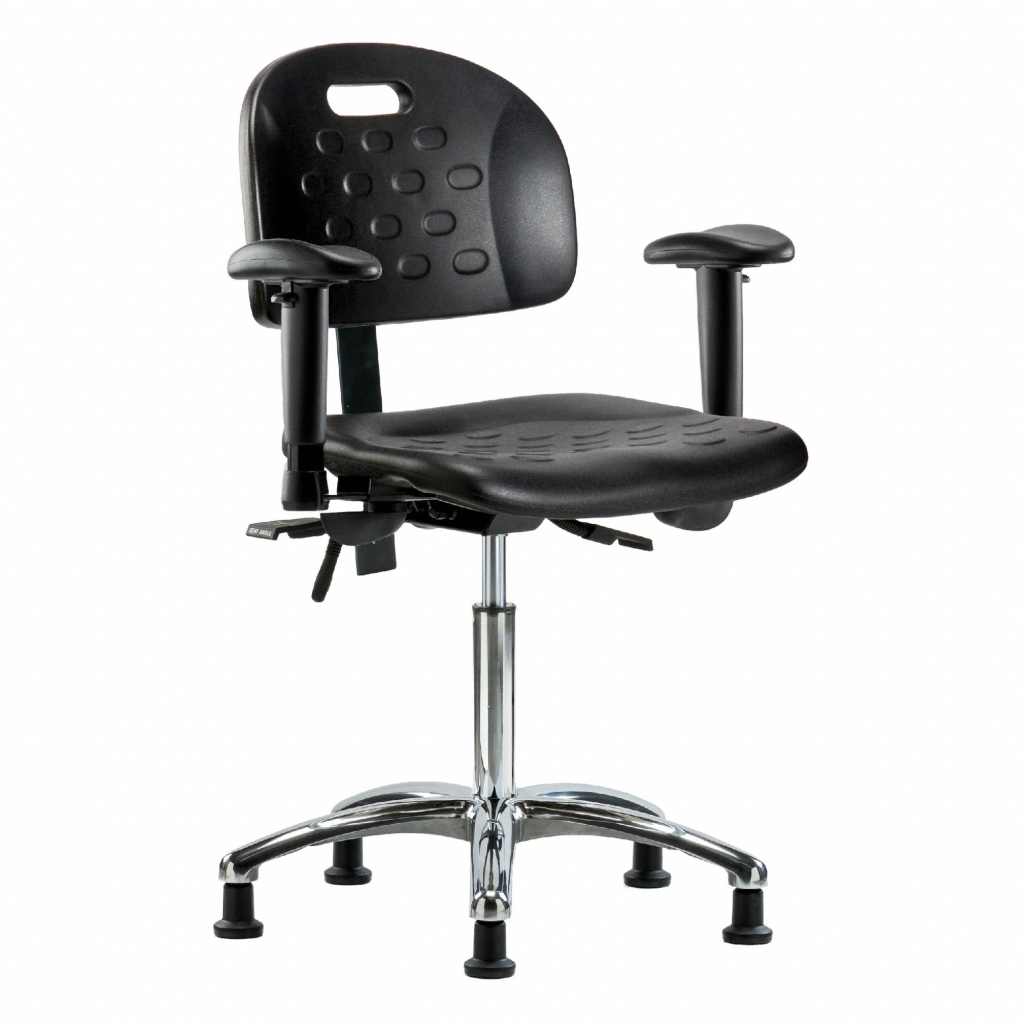 Polyurethane, Arms Included, Ergonomic Chair - 359H21|BR-HPMBCH-CR-T0 ...