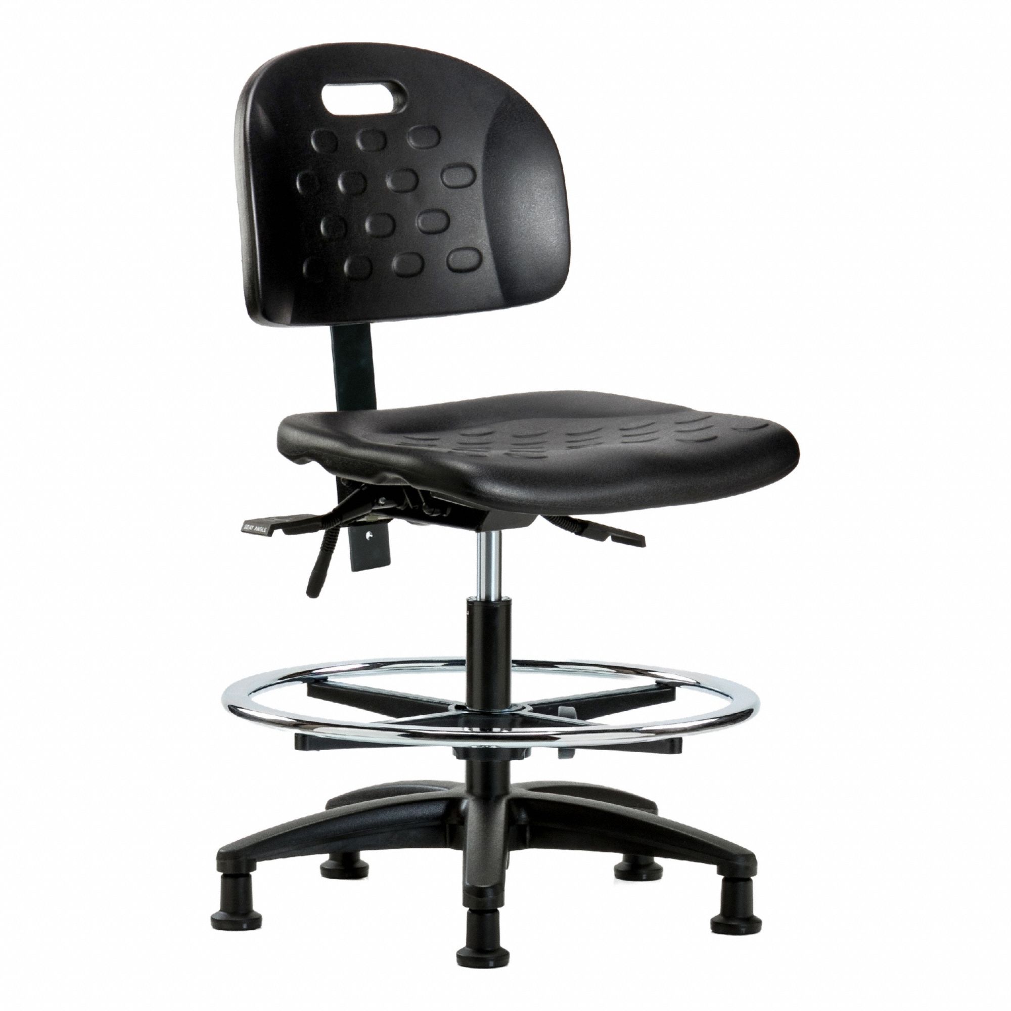 Polyurethane, Armless, Ergonomic Chair - 359H53|BR-HPMBCH-RG-T1-A0-CF-RG-BLK - Grainger