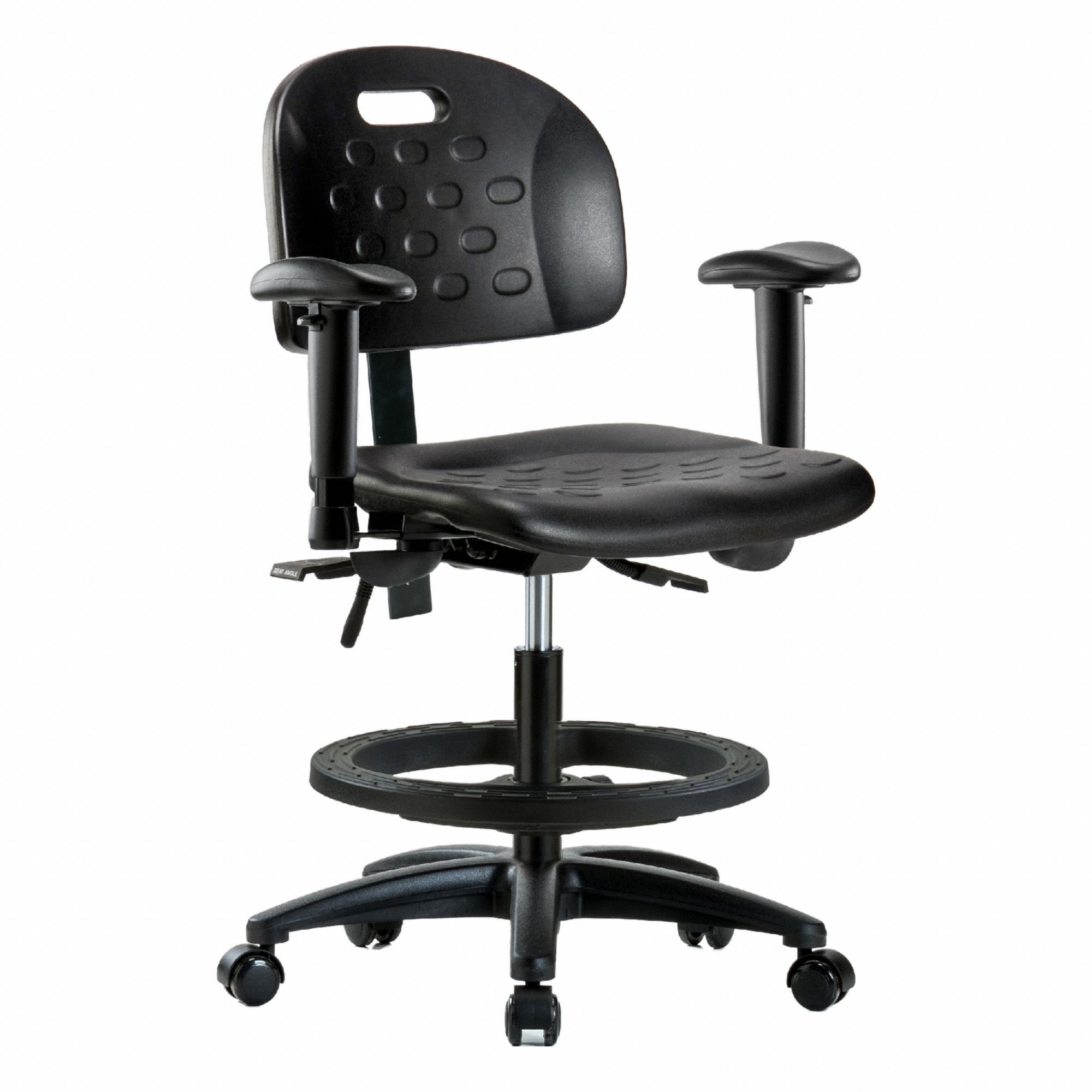 Polyurethane, Arms Included, Ergonomic Chair - 359H60|BR-HPMBCH-RG-T0 ...