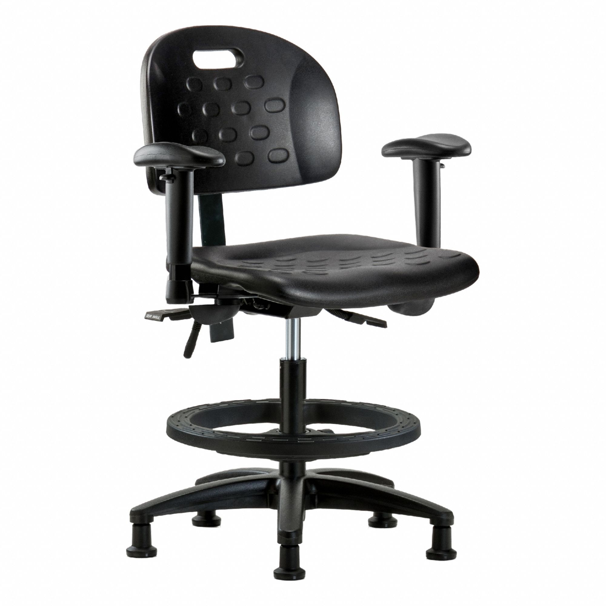 Polyurethane, Arms Included, Ergonomic Chair - 359H57|BR-HPMBCH-RG-T0 ...