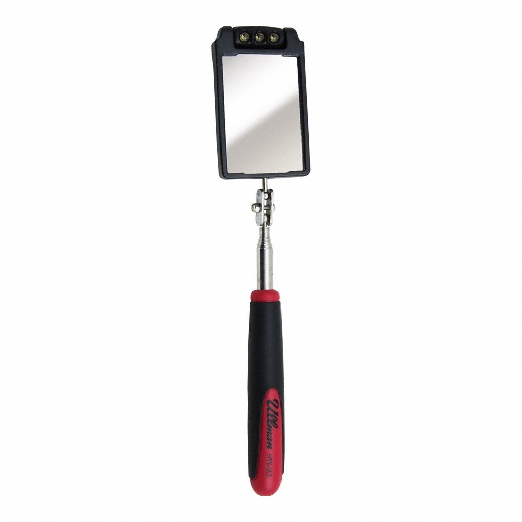 ULLMAN, 3 1/2 in L x 2 1/4 in W Mirror Size, Mirr. Mat. Stainless Steel ...