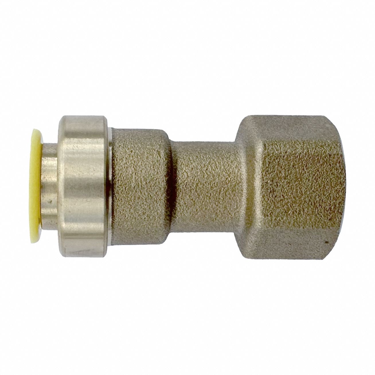 QUICKFITTING, 3/8 in OD x 3/8 in Pipe Size, Push-to-Connect x FNPT, Push-Fit Adapter Fitting ...