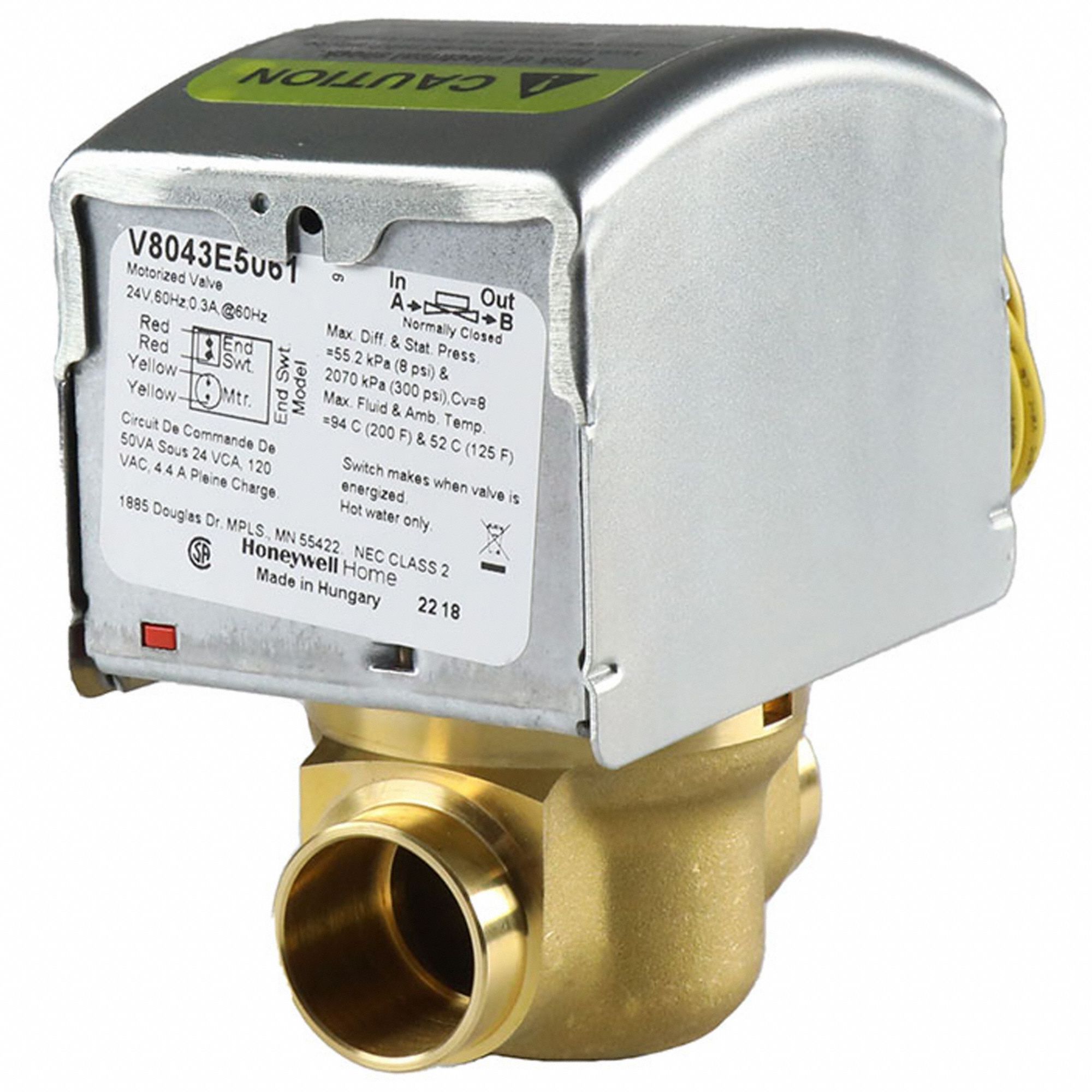 8 Cv Flow Rate, 2-Way, Motorized Zone Valve - 2KKR6|V8043E5061 - Grainger