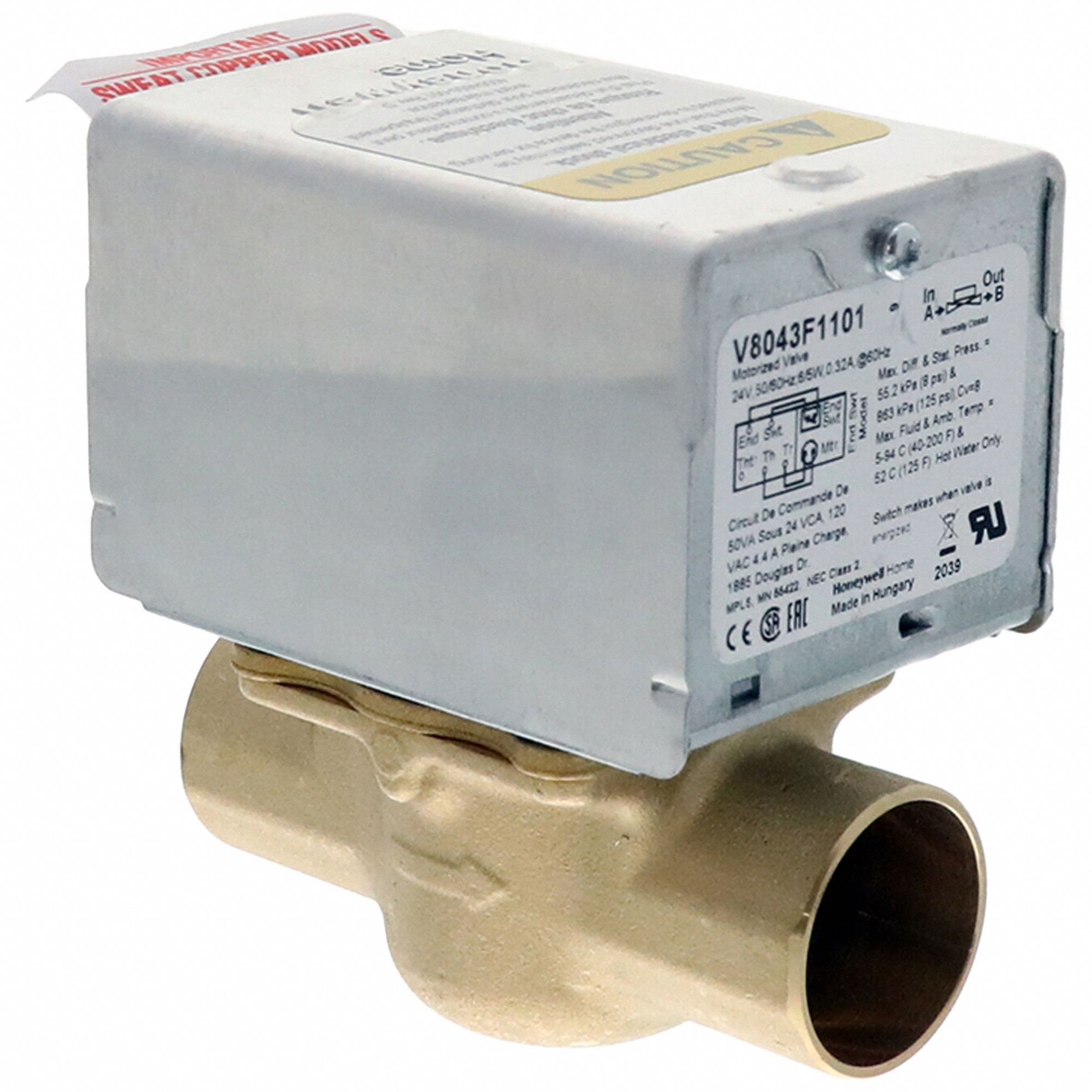 8 Cv Flow Rate, 2-Way, Motorized Zone Valve - 2KKT1|V8043F1101 - Grainger
