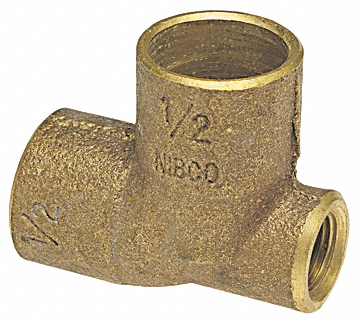 Cast Bronze, Cup x FNPT x Cup, Baseboard Tee - 36N493|705 1X1/8X1 ...