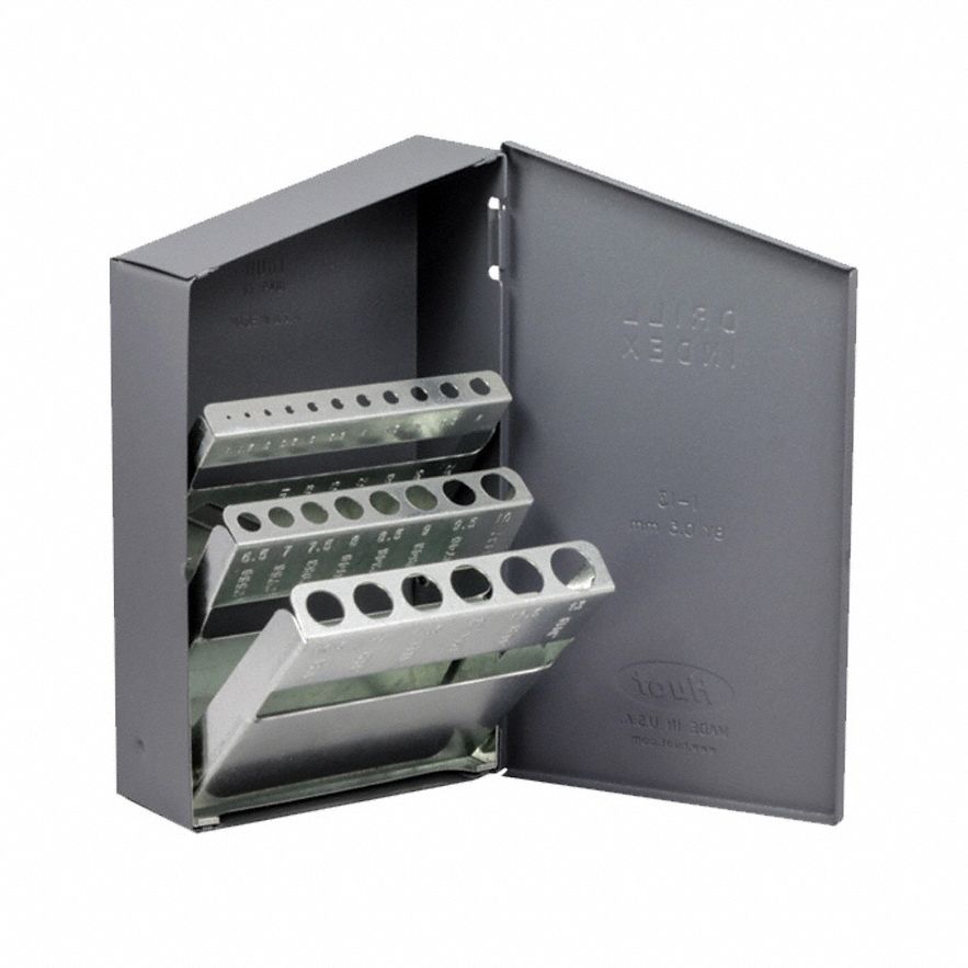 HUOT, 25 Compartments, For 1 mm to 13 mm by 0.5 mm Drill Bits, Drill ...