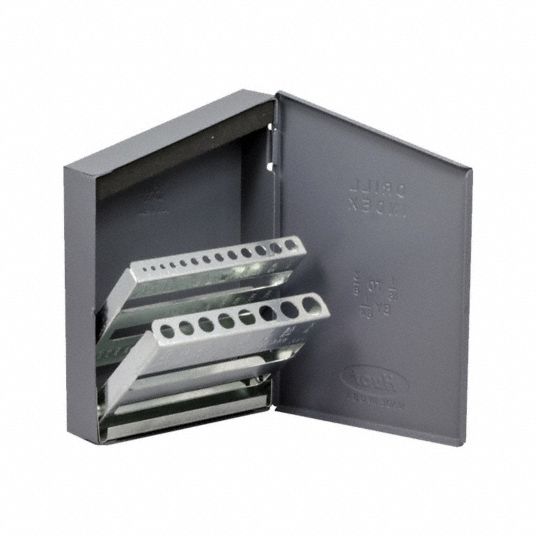 HUOT, 21 Compartments, For 1/16 in to 3/8 in by 64ths Drill Bits, Drill ...