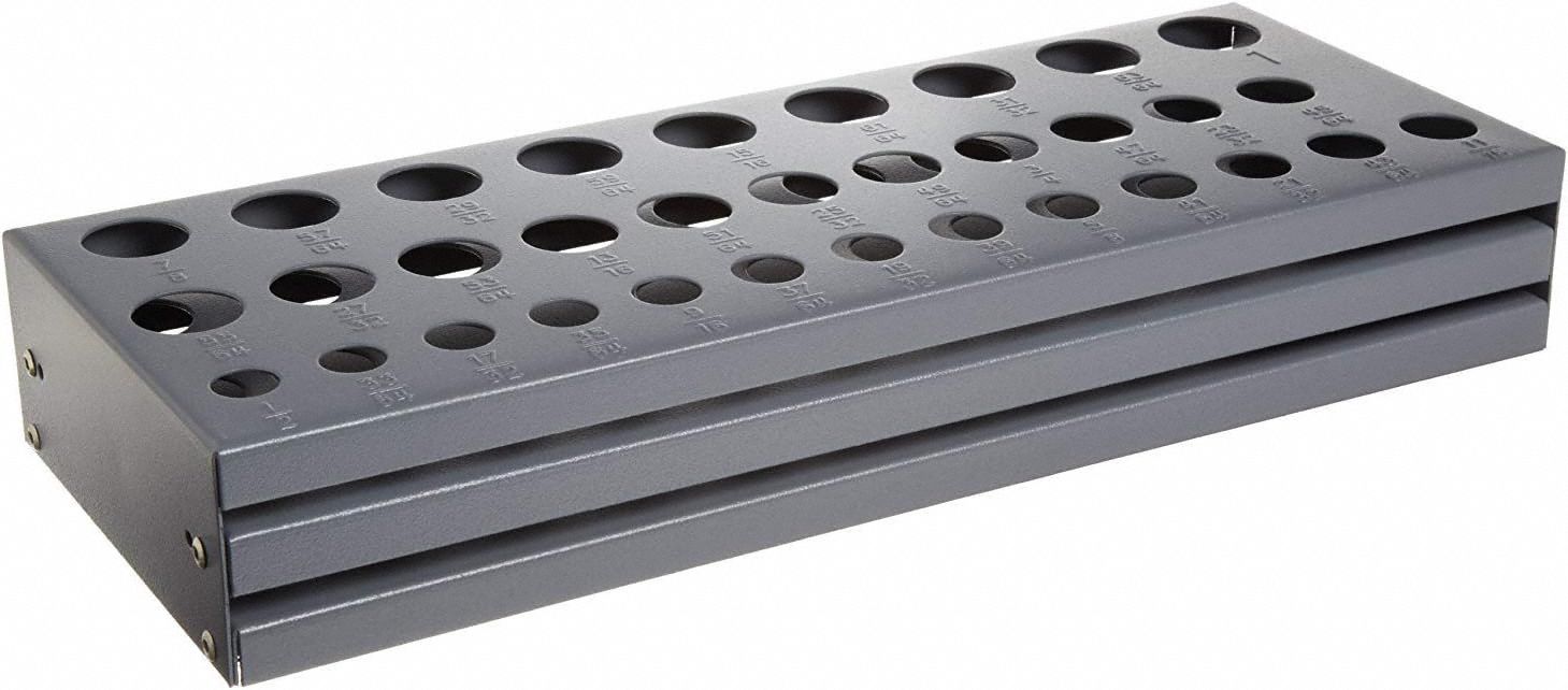 HUOT, 33 Compartments, For 1/2 in to 1 in by 64ths Drill Bits, Drill ...