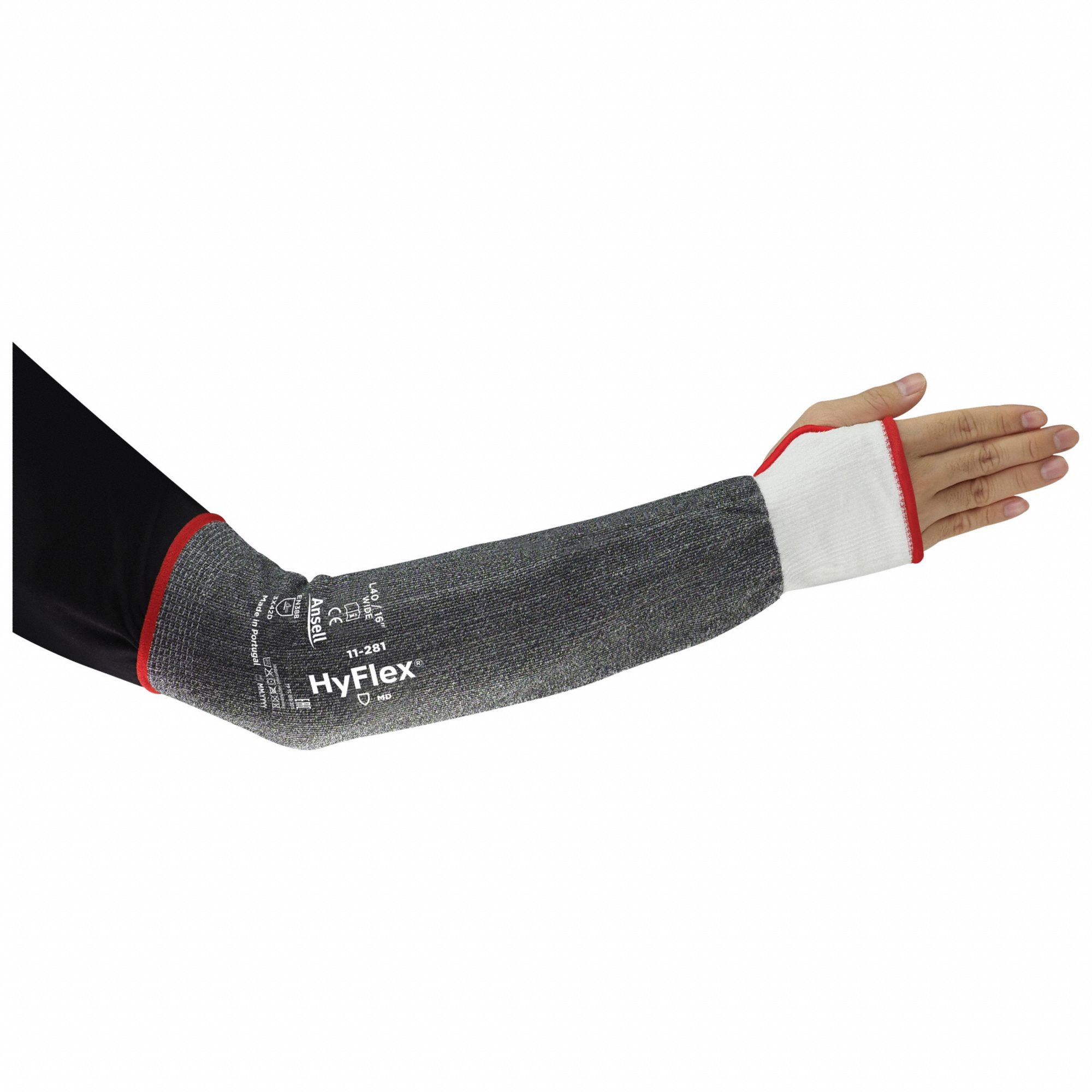 HYFLEX, ANSI/ISEA Cut Level A4, Intercept™ ( 15 ga ) with Cut-Resistant, Knit Sleeve - 436A74|11 ...