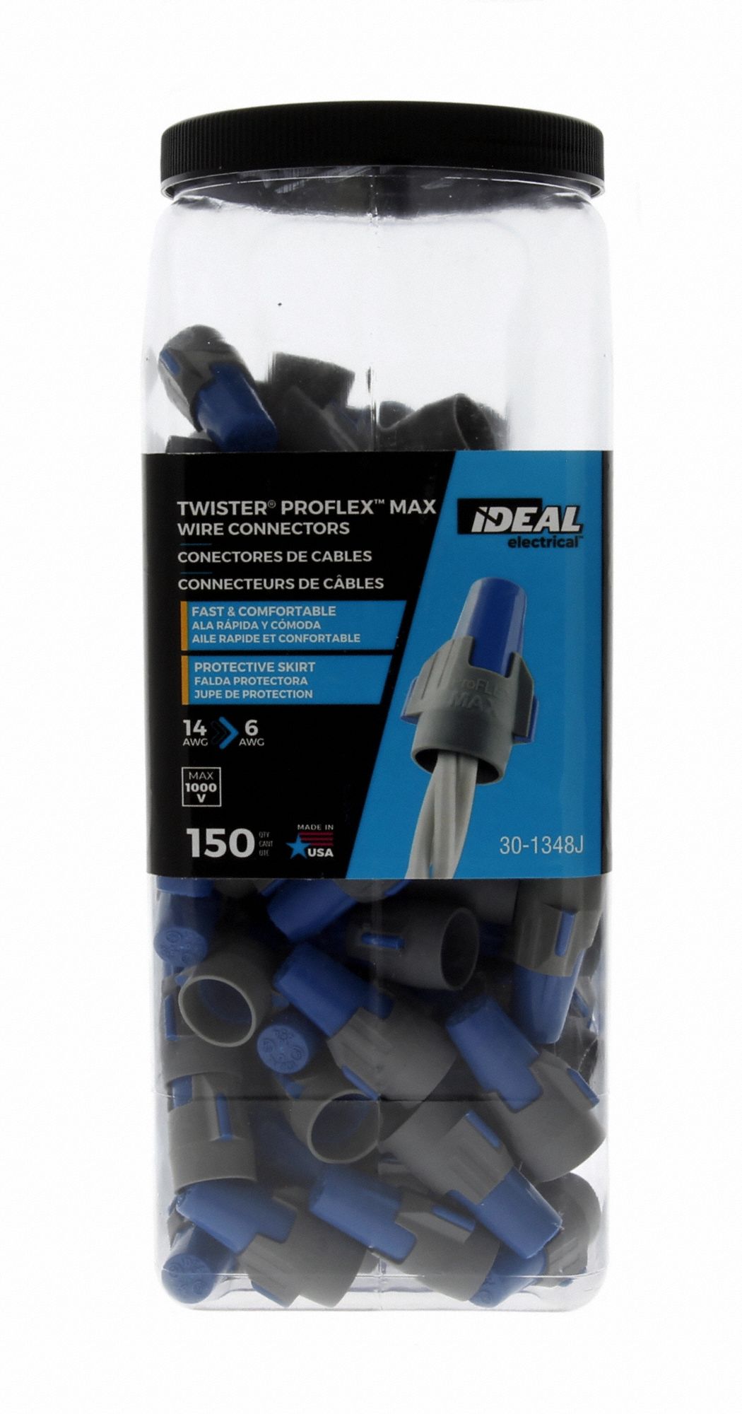 IDEAL, Blue/Gray, 6 AWG – 6 AWG Wire Sizes, Twist-On Wire Connectors ...