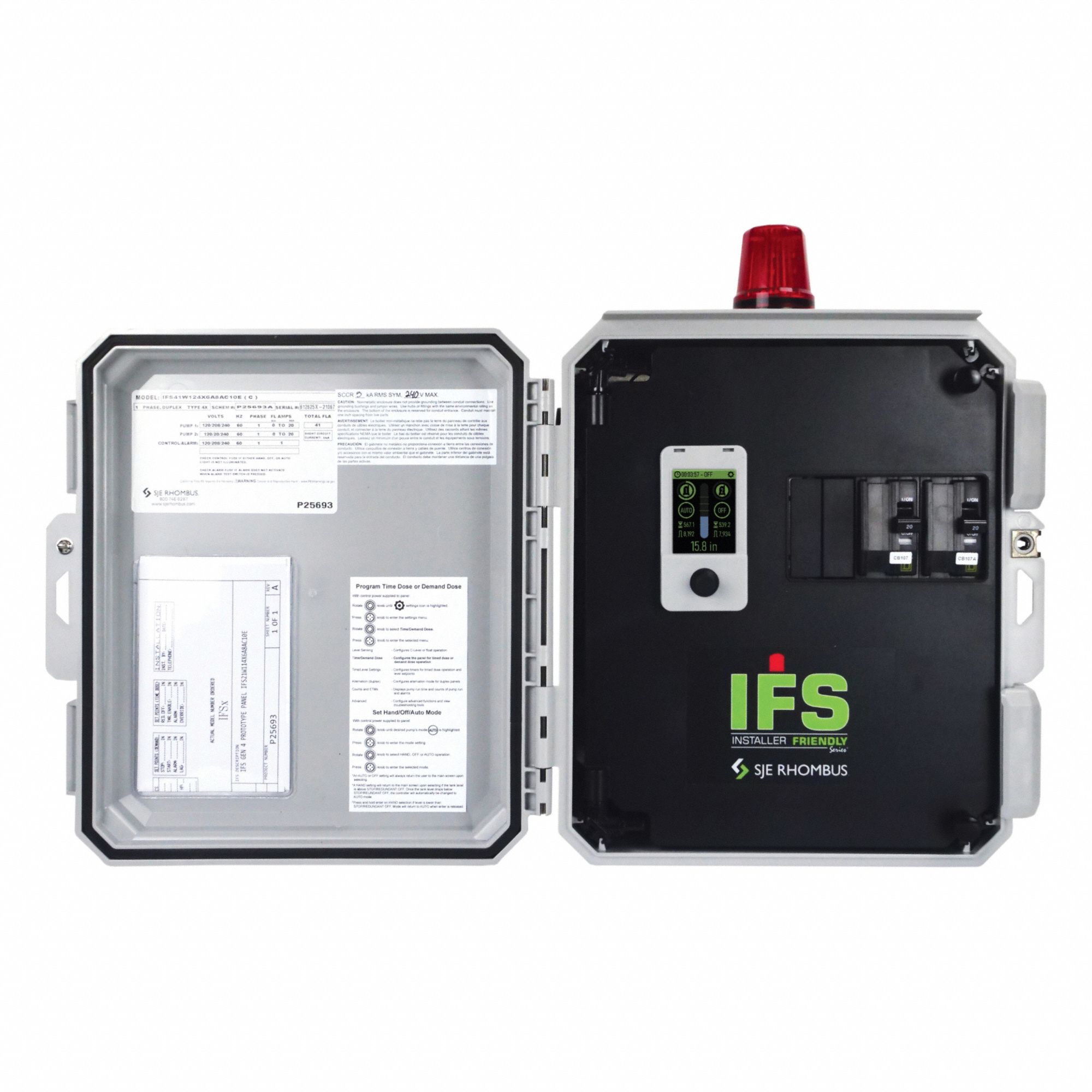 SJE-RHOMBUS, Duplex, Single Phase, Control Panel - 859P29 ...