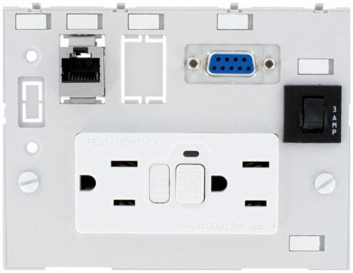 MURRELEKTRONIK, RJ45 Cat5E/SUB-D9, (2) NEMA 5-15 GFCI, Combination ...