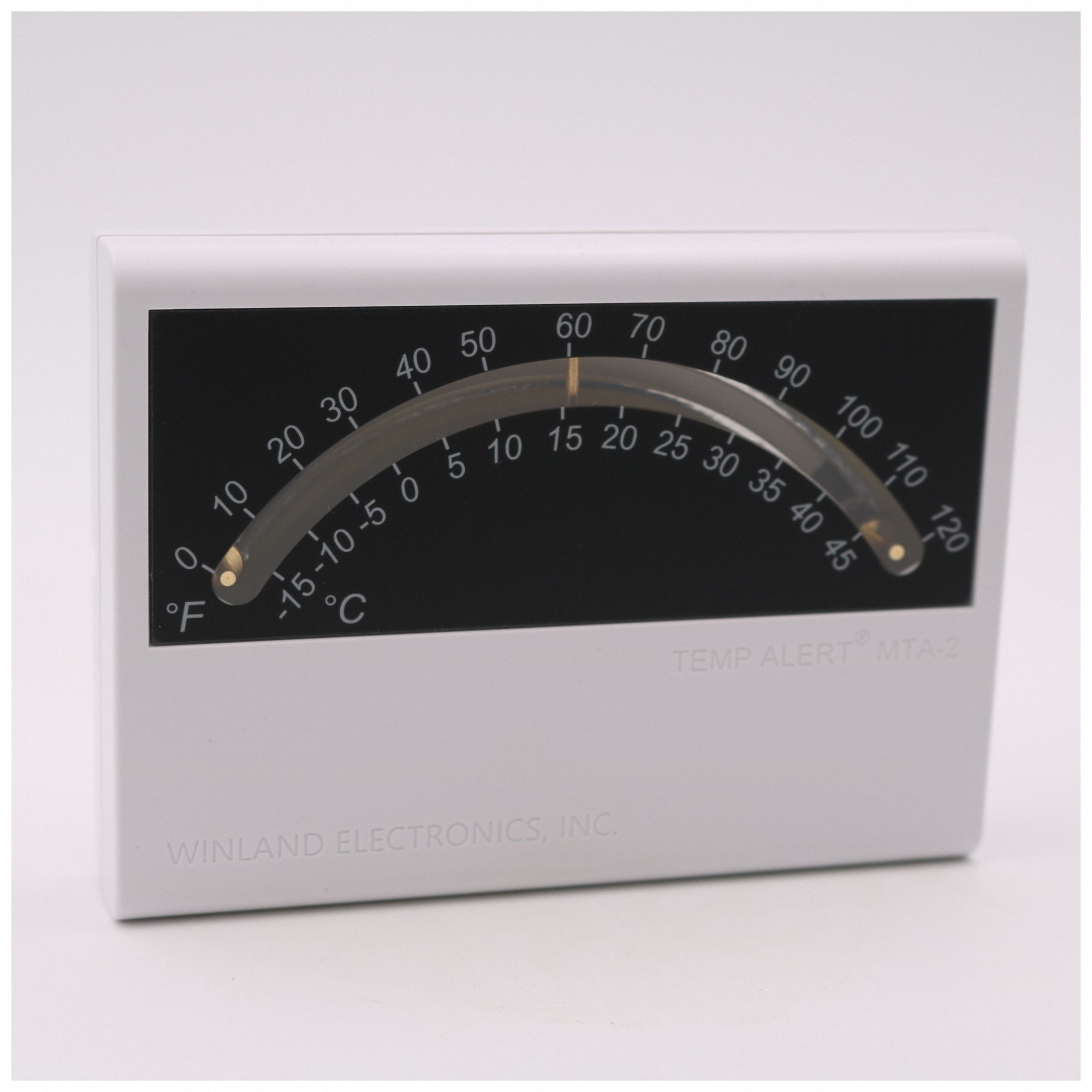 WINLAND ELECTRONICS, 20°F to 110°F, +/-1.7°C/+/-3°F, Temperature Alarm ...