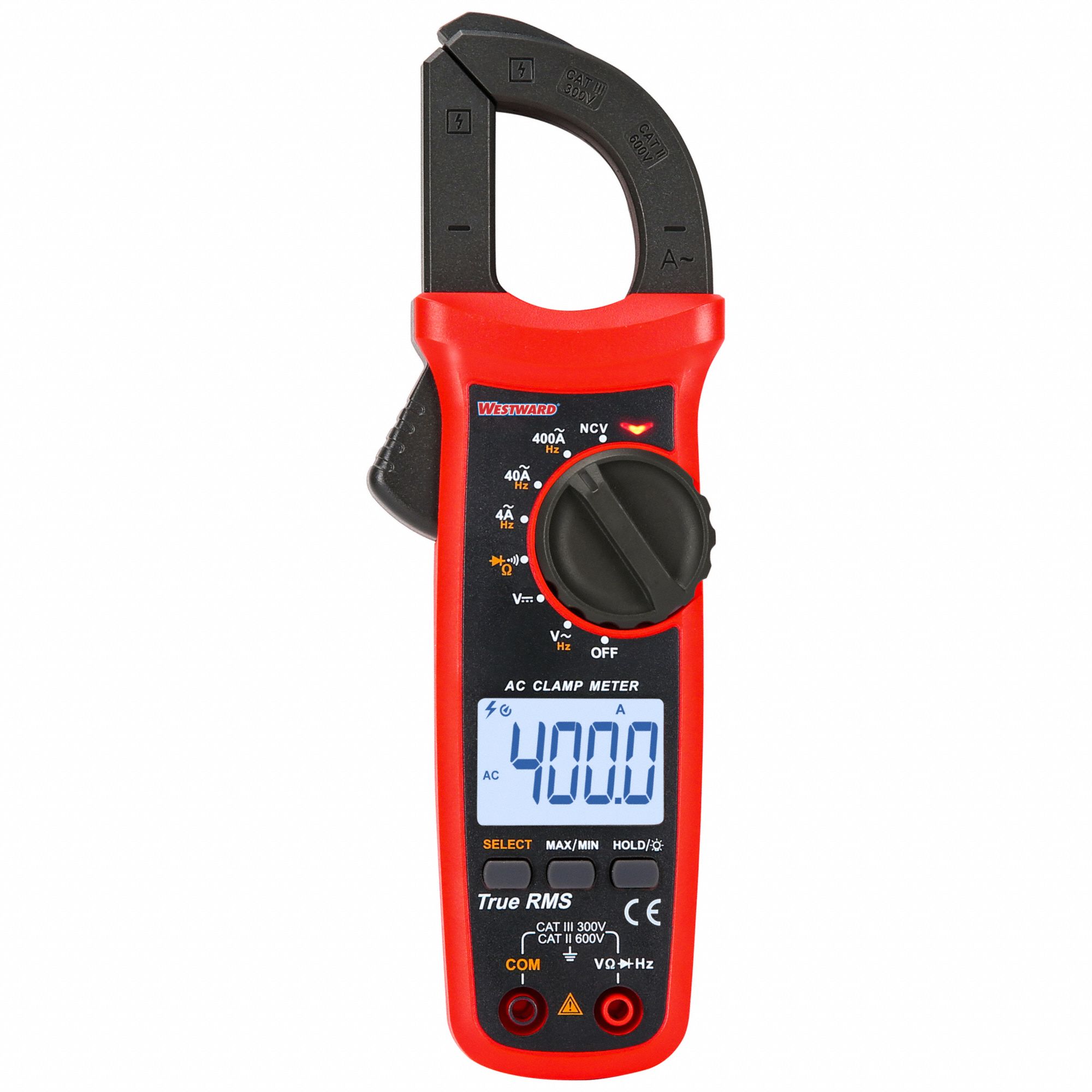 WESTWARD, Clamp-Jaw Jaw, CAT II 600V/CAT III 300V, Digital Clamp Meter ...
