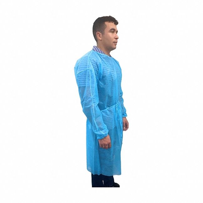KEYSTONE, Polypropylene, Blue, Blue Polypropylene Iso Gown 50/Case ...