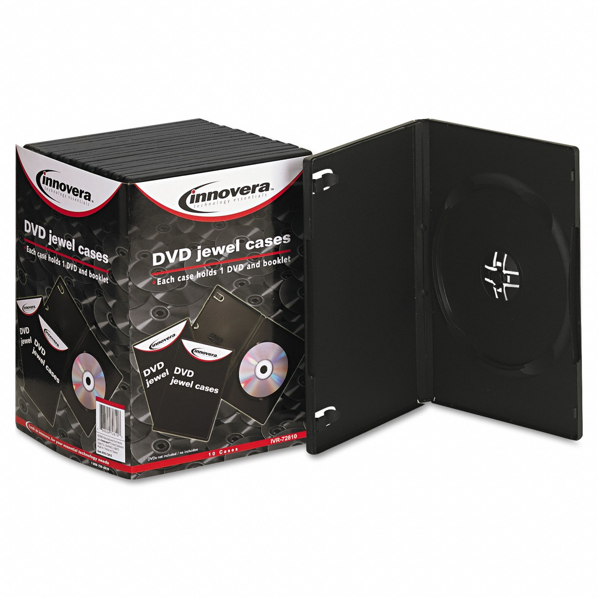 INNOVERA, Black, 10, CD/DVD Jewel Case - 6PKL4|IVR72810 - Grainger