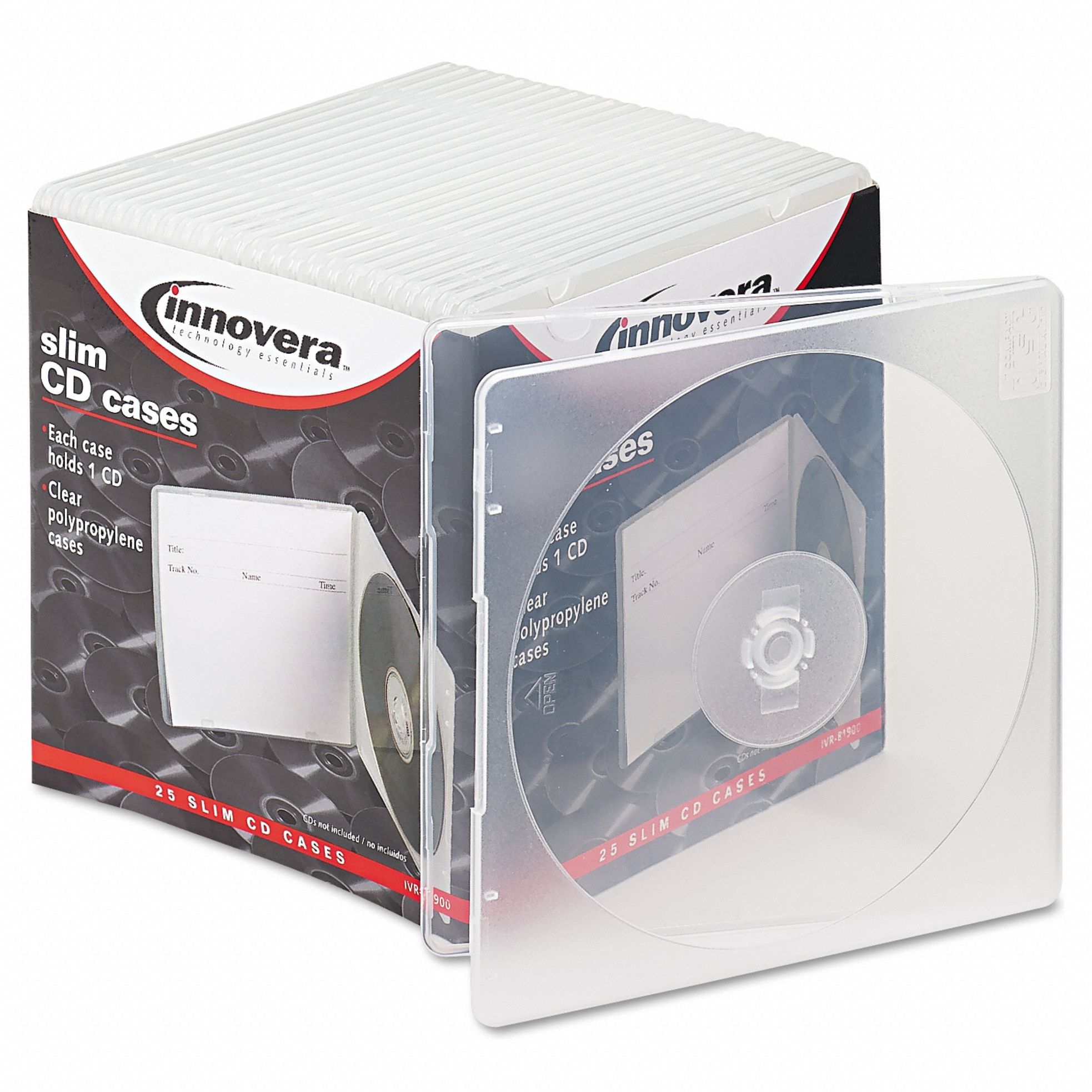 INNOVERA, Clear, 25, CD/DVD Jewel Case - 6PKL0|IVR81900 - Grainger