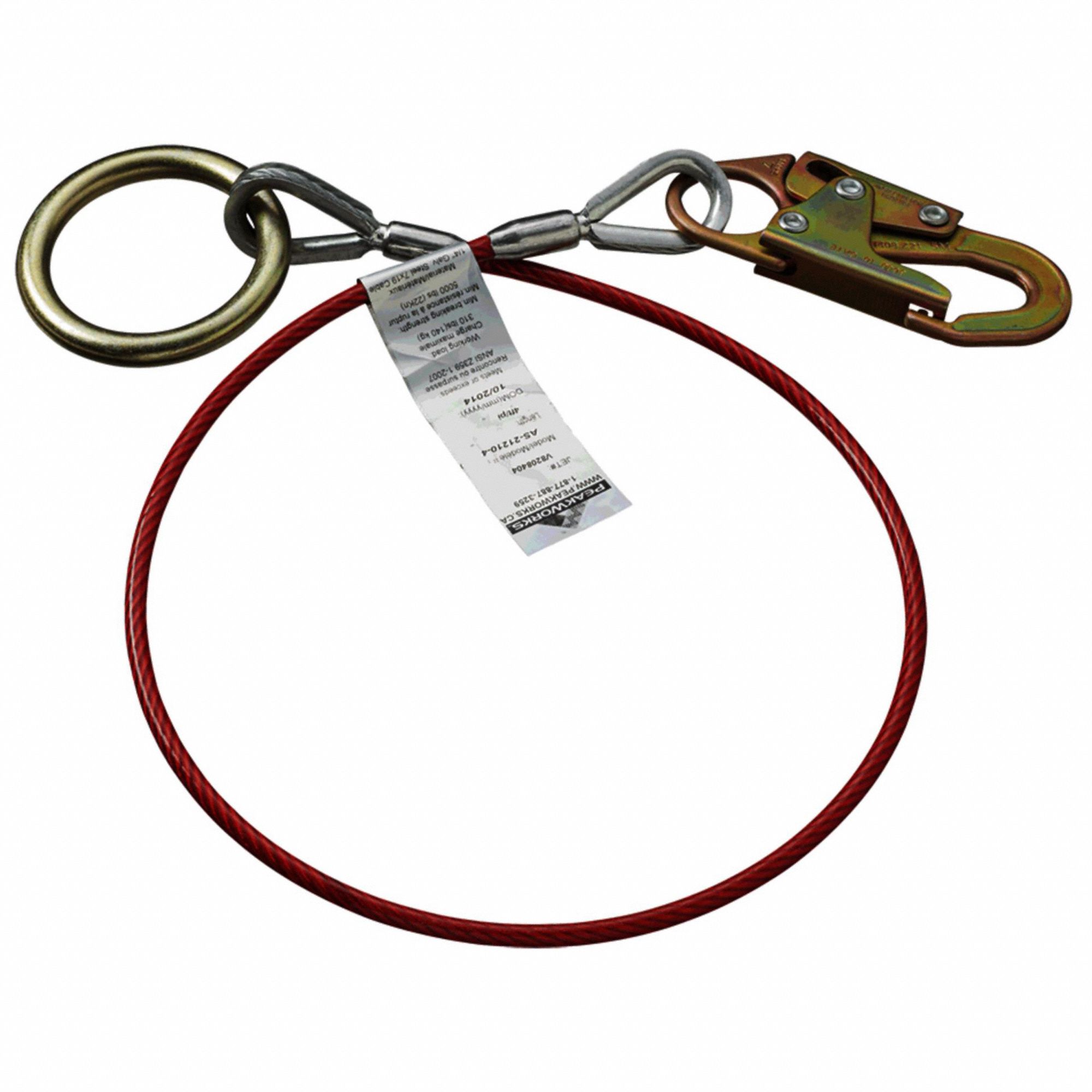 PEAKWORKS CABLE ANCHOR SLING, ¼ IN WIDTH, 310 LB CAPACITY, UNIVERSAL ...