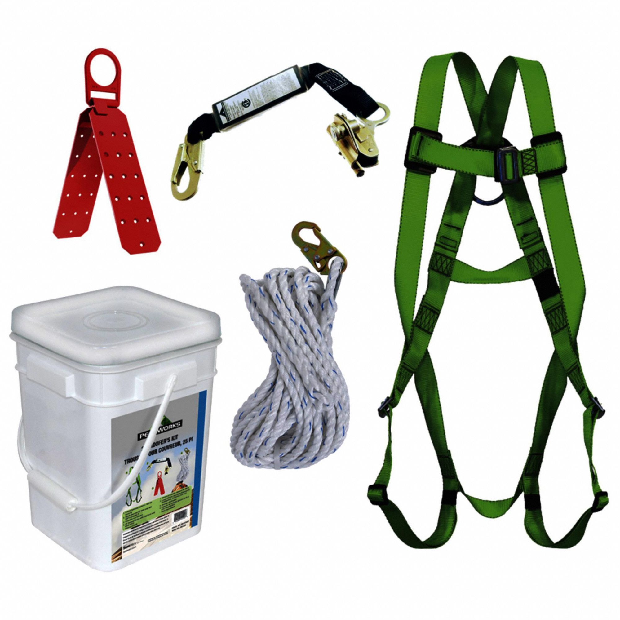 PEAKWORKS CONTRACTOR ROOF KIT,310 LBS WEIGHT CAP - Fall Rescue ...