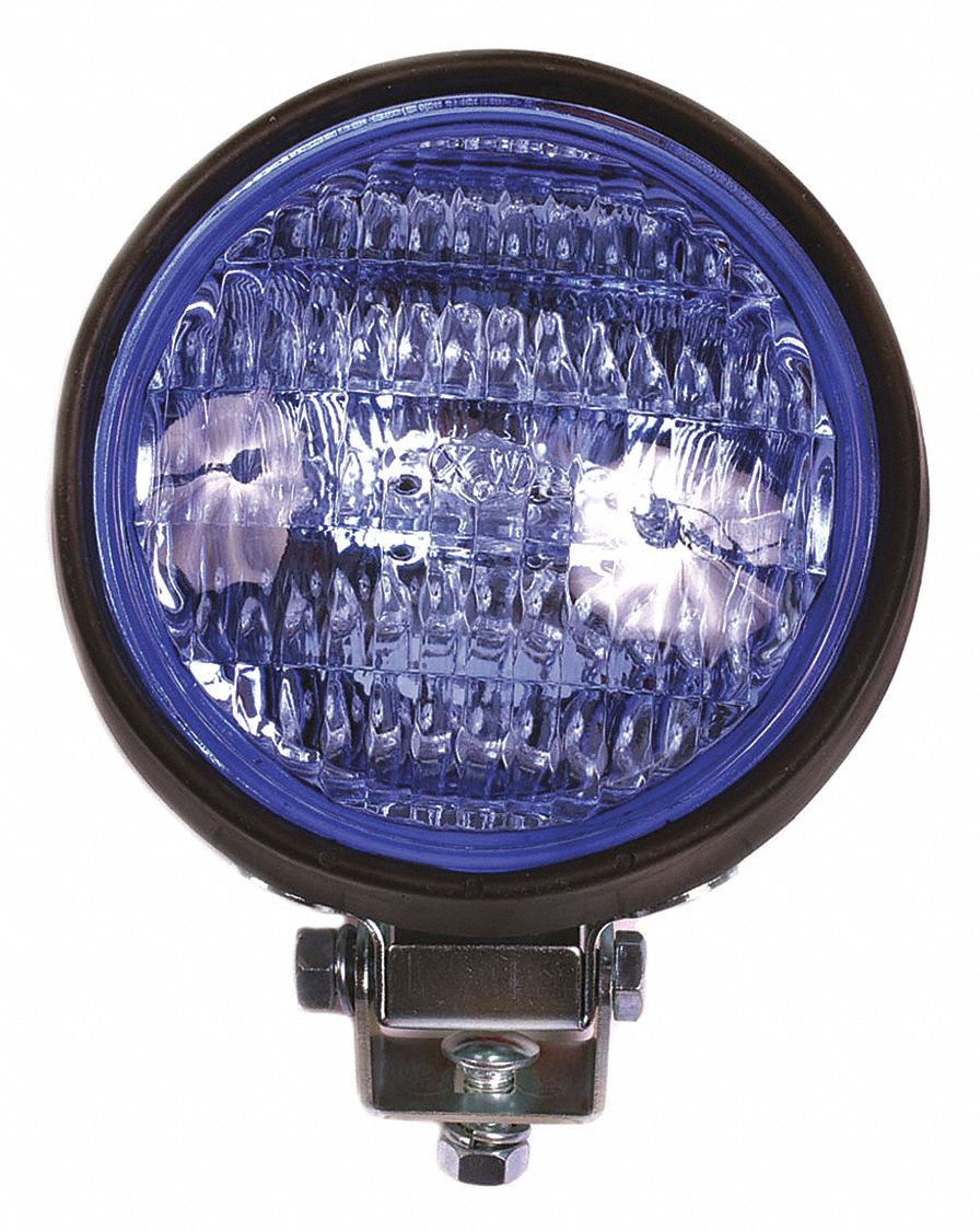 JETCO HALOGEN WORK LIGHT, ROUND, FLOOD, 12 V DC, BLUE/BLACK, 6 X 3 X 5 ...