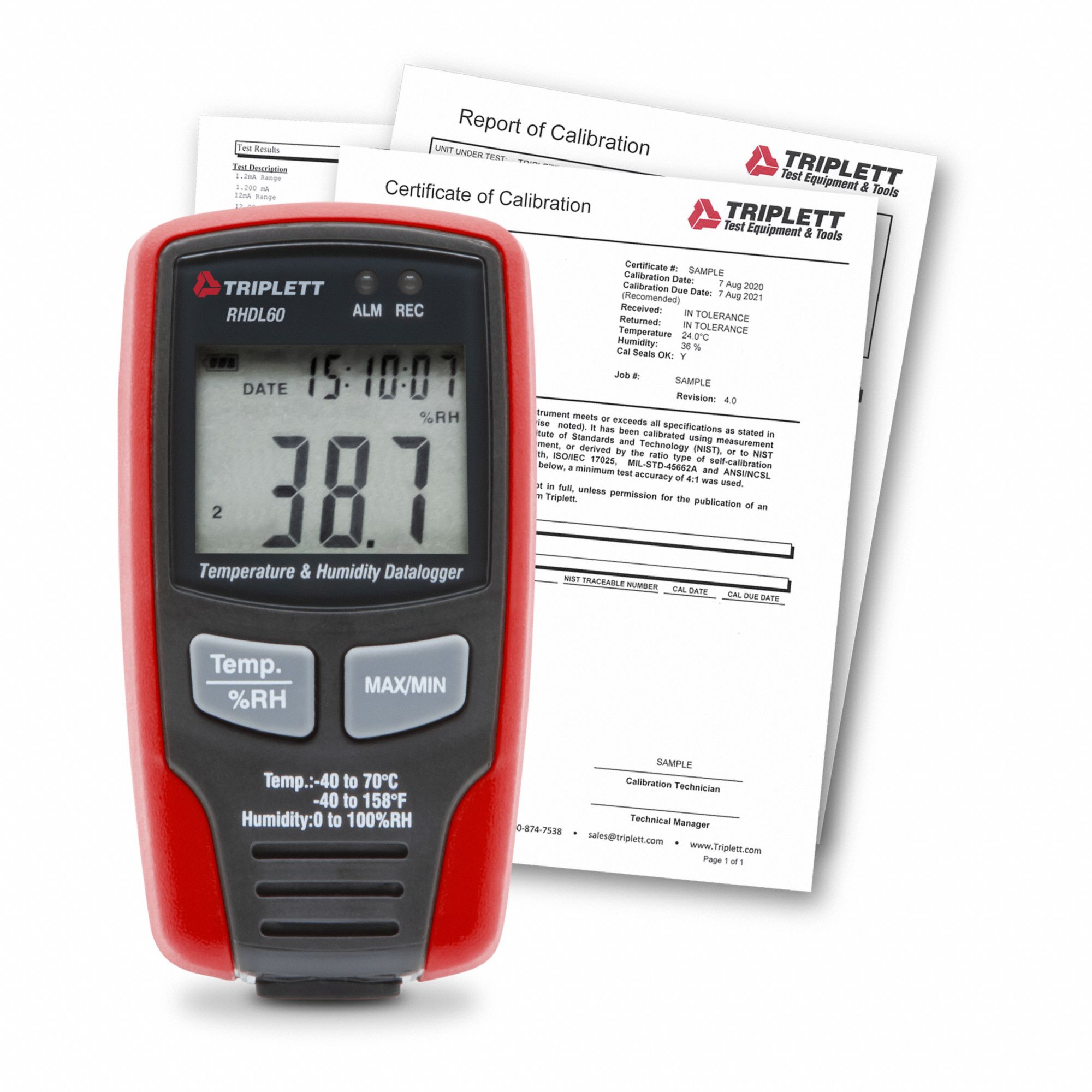 TRIPLETT TEMPERATURE HUMIDITY METER,LCD,USB - Nonelectrical Properties ...