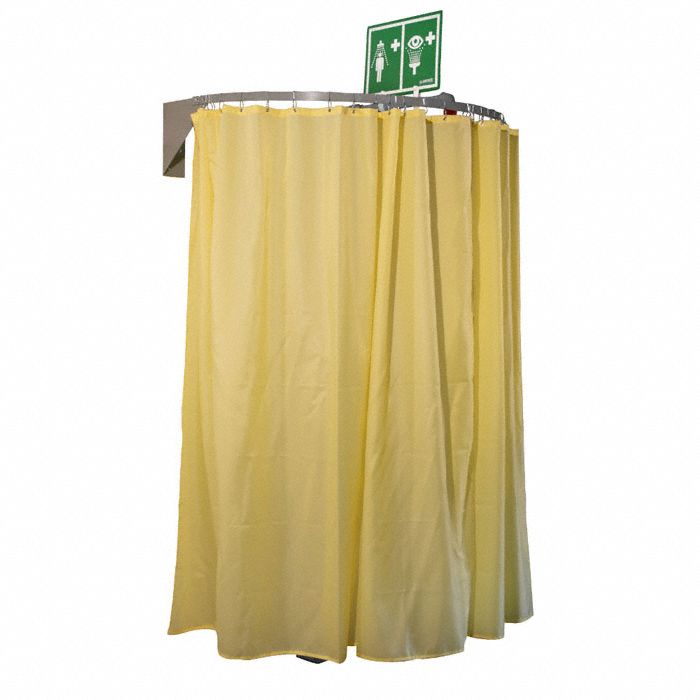 Justrite Hughes Safety Shower Modesty Curtain, Wall Mounted, 51% OFF
