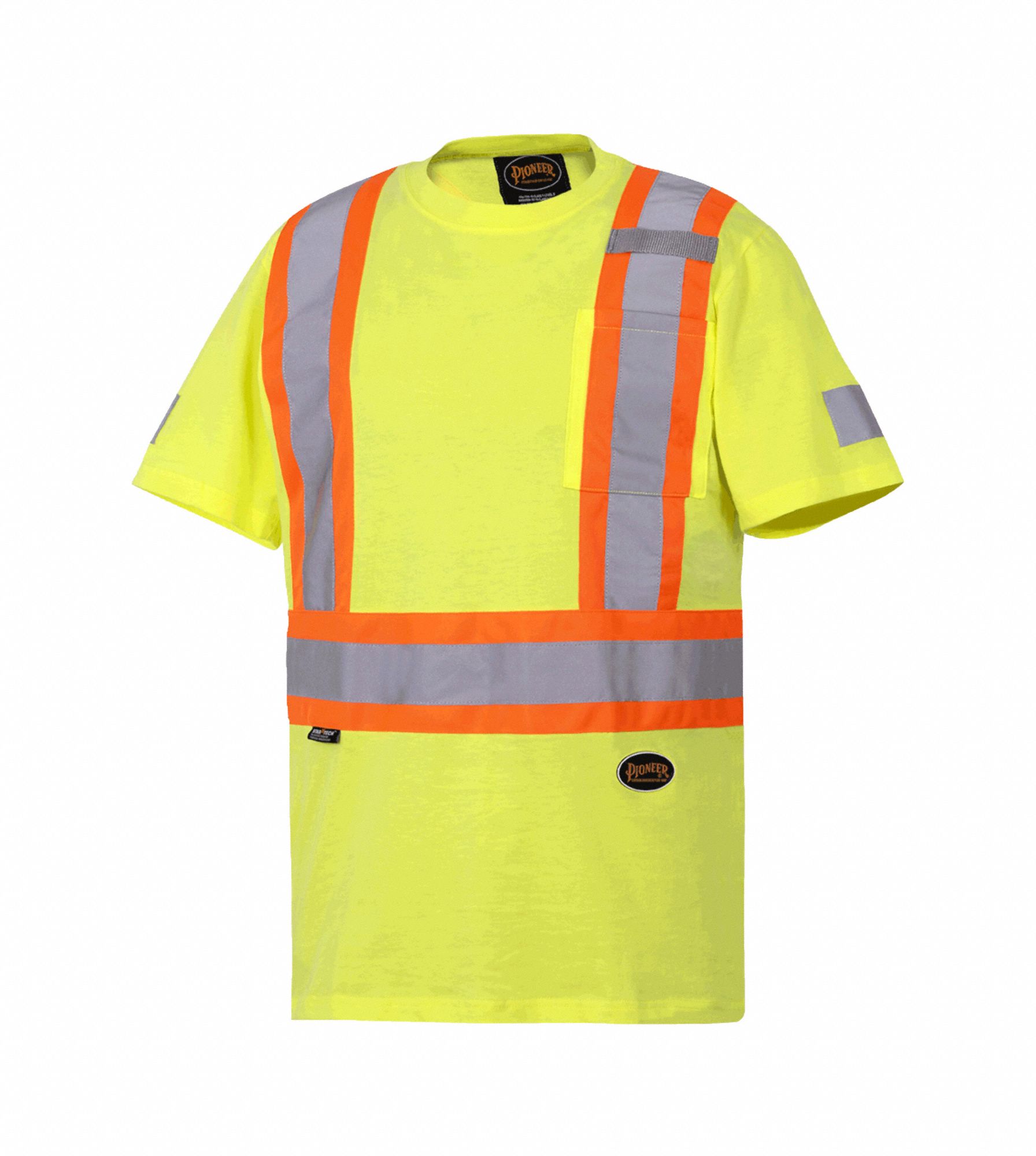 PIONEER UNISEX SHORT SLEEVE T-SHIRT, 4XL, YLW/GRN, COTTON, STARTECH ...