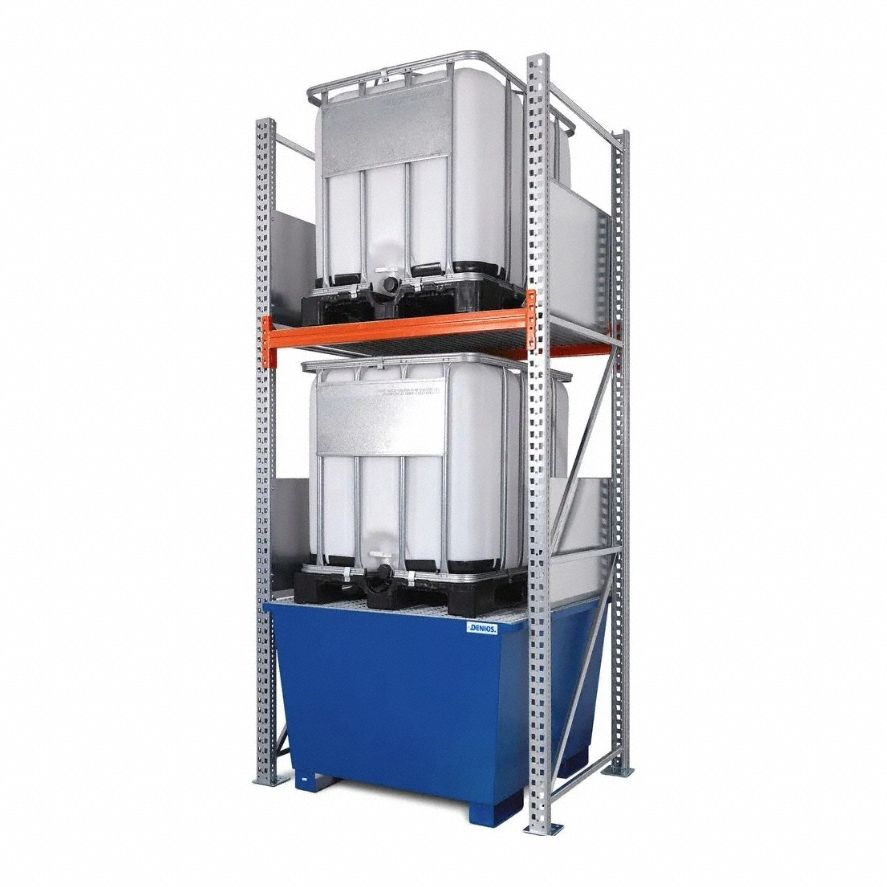 DENIOS, 55 in L x 66 in x x 144 in, 385 gal Spill Capacity, IBC Storage ...