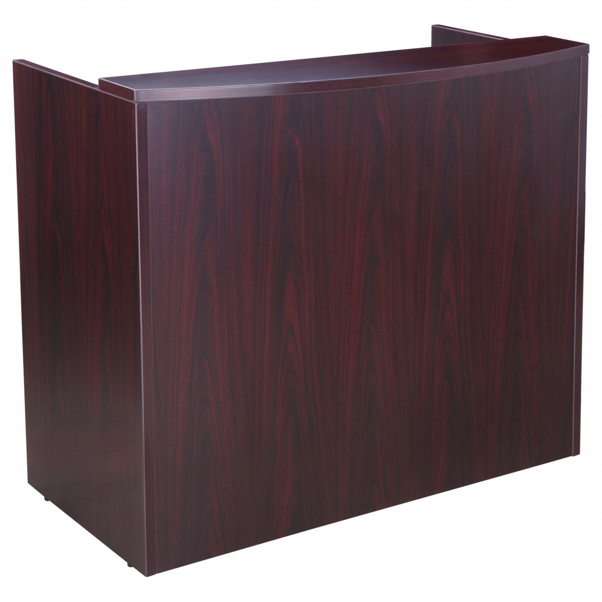 BOSS, Melamine, Mahogany, Reception Desk - 802RH3|N168-M - Grainger