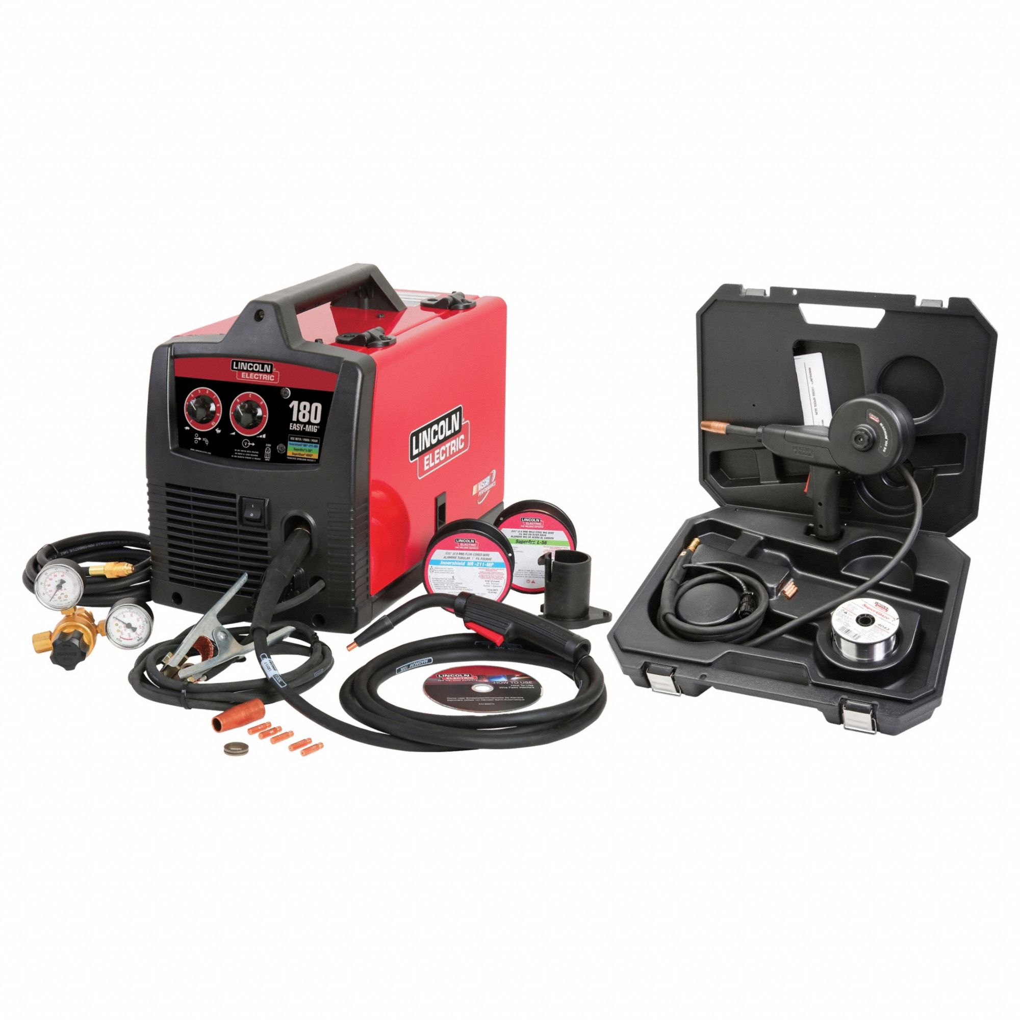 LINCOLN ELECTRIC Easy MIG 180 MIG Flux Cored Aluminum Pack MIG Welder 808PG4 K5387 3 Grainger