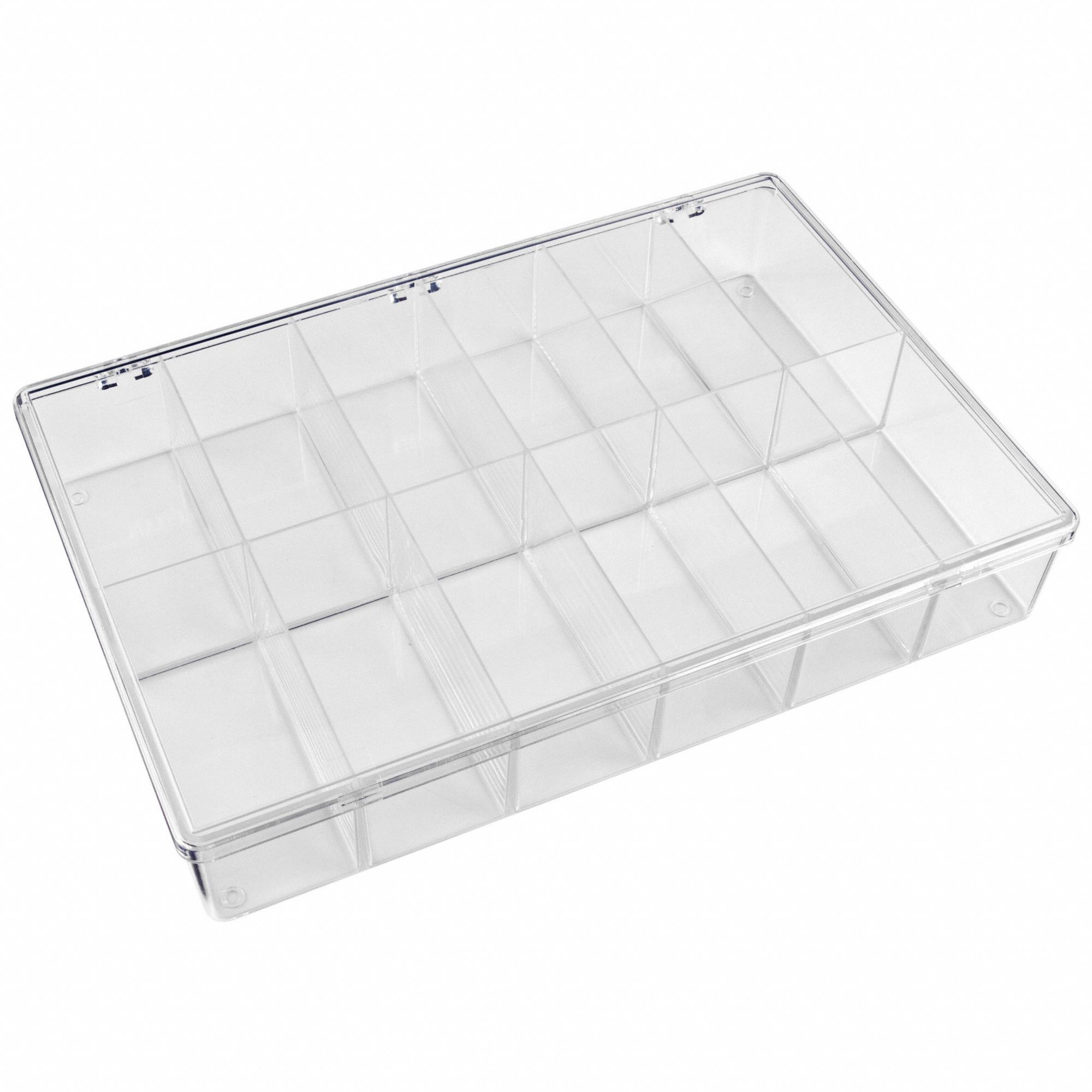 FLAMBEAU 13 In X 2 7 8 In Clear Compartment Box 2W469 6676KC