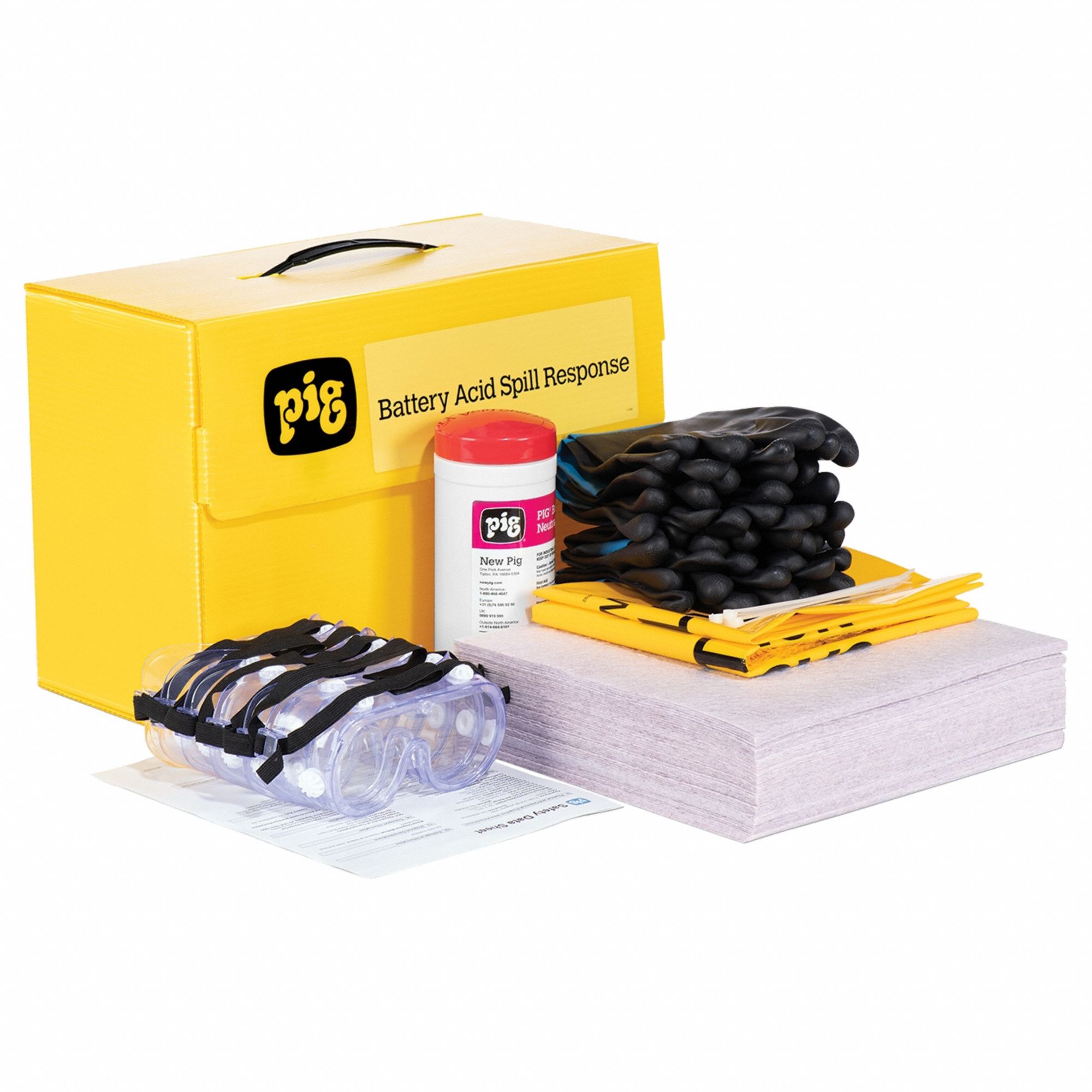 PIG, Carrying Case, 30 oz Volume Absorbed Per Kit, Countertop Battery ...