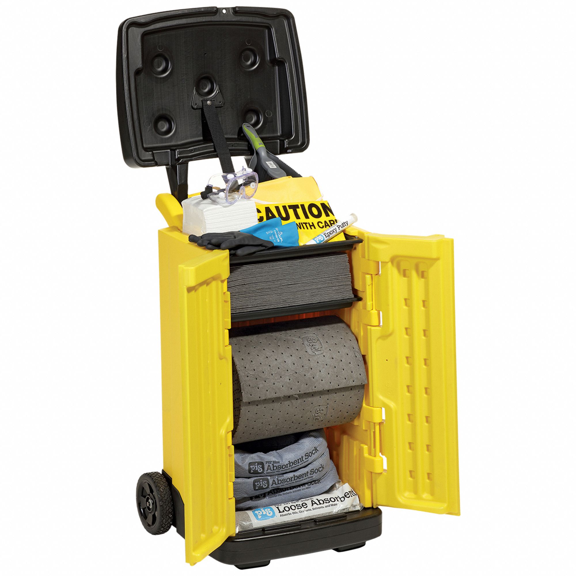 PIG, 20 gal Volume Absorbed Per Kit, 20 gal Cart, Spill Kit - 796JA0 ...