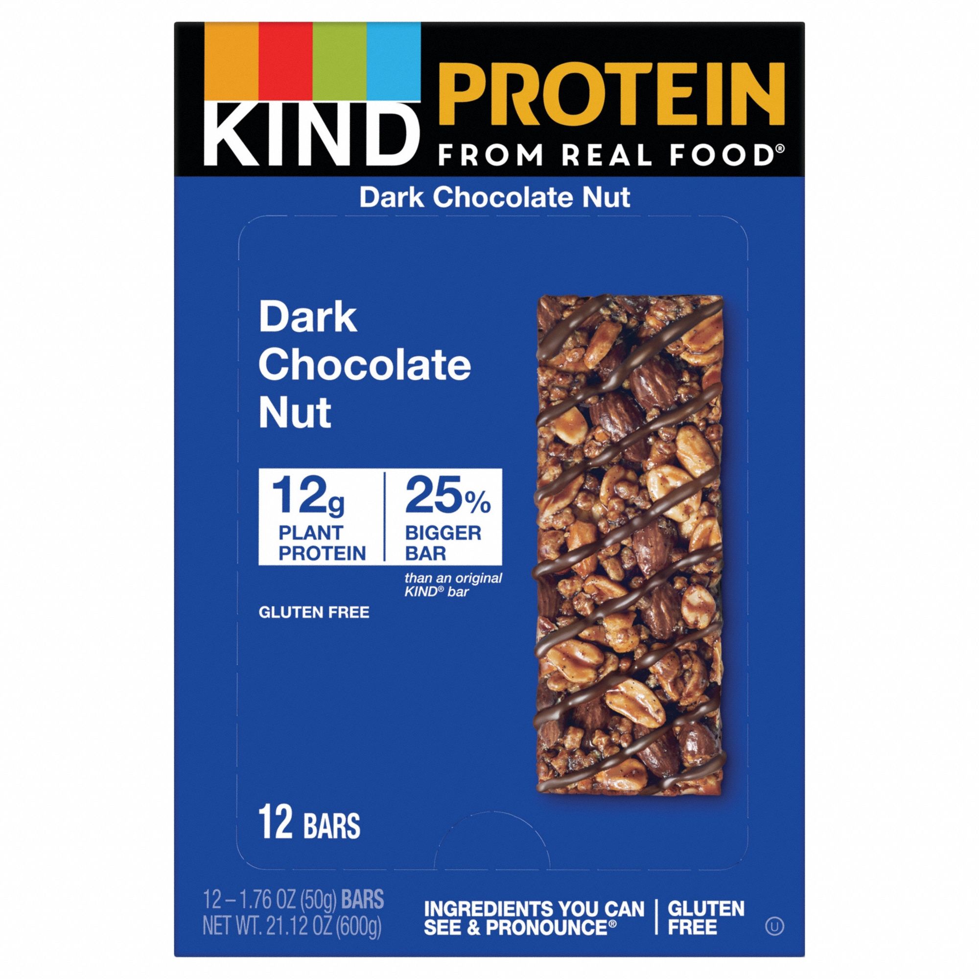 KIND, Double Dark Chocolate, 1.76 oz Item Size, Protein Bars - 807DK0 ...