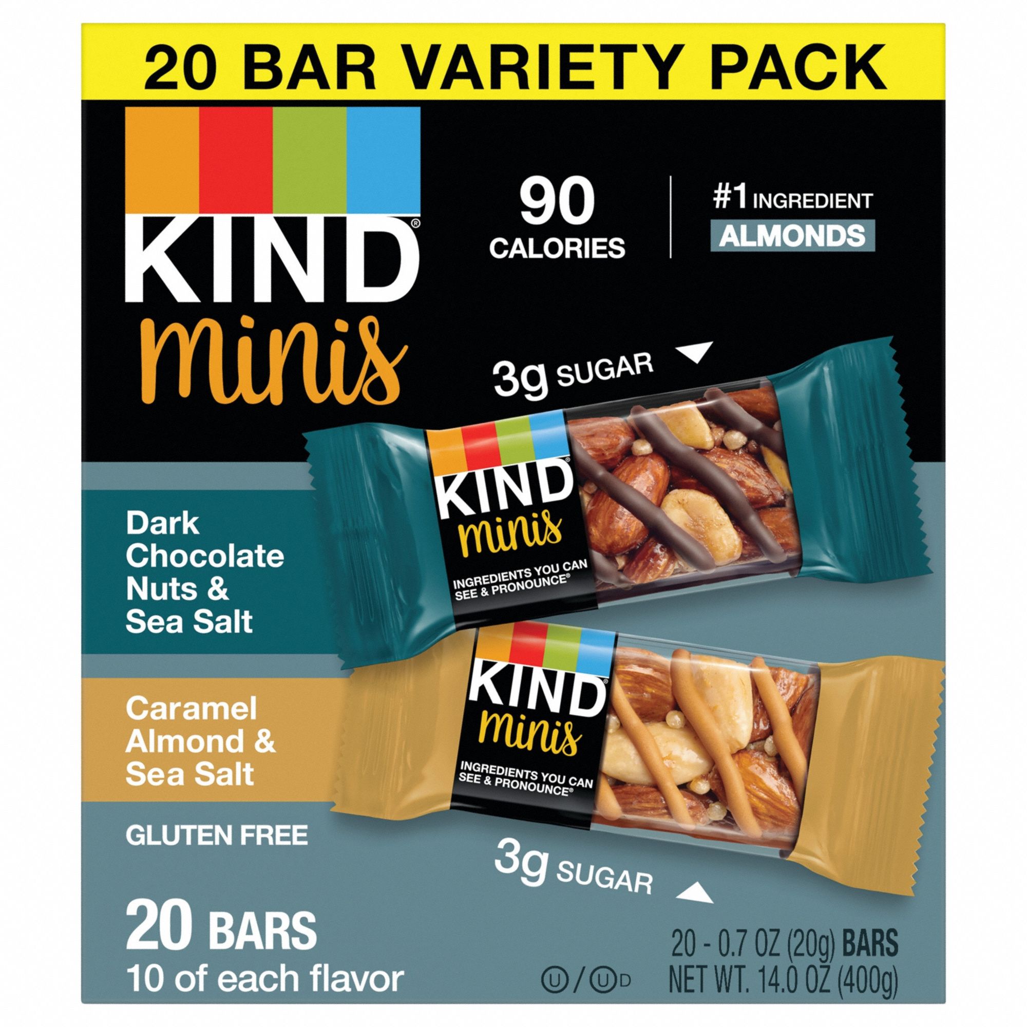 KIND, Caramel Almond and Sea Salt/Dark Chocolate Nuts and Sea Salt, 1.4 ...