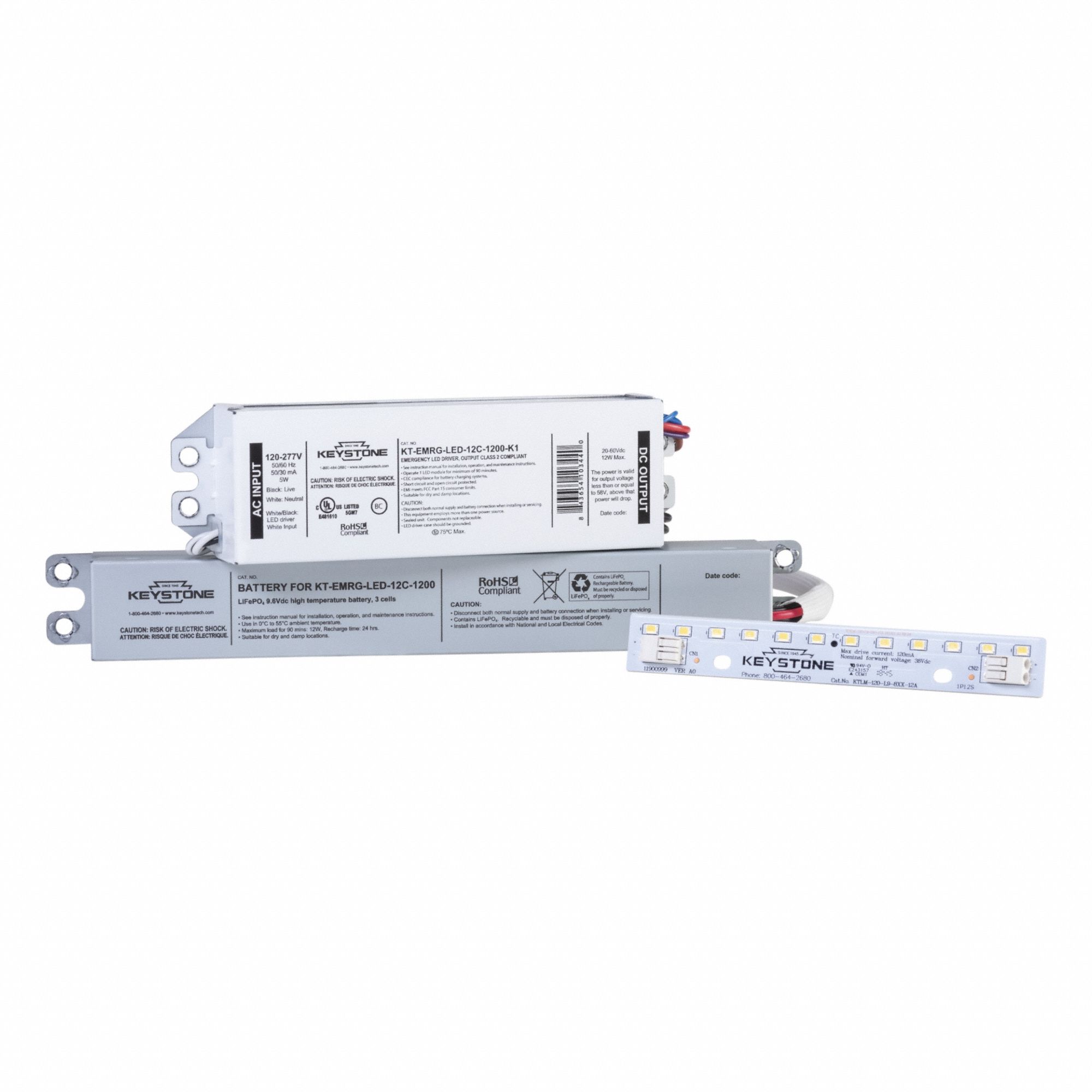 KEYSTONE TECHNOLOGIES, Linear, 1200 lm, Emergency LED Backup Kit ...