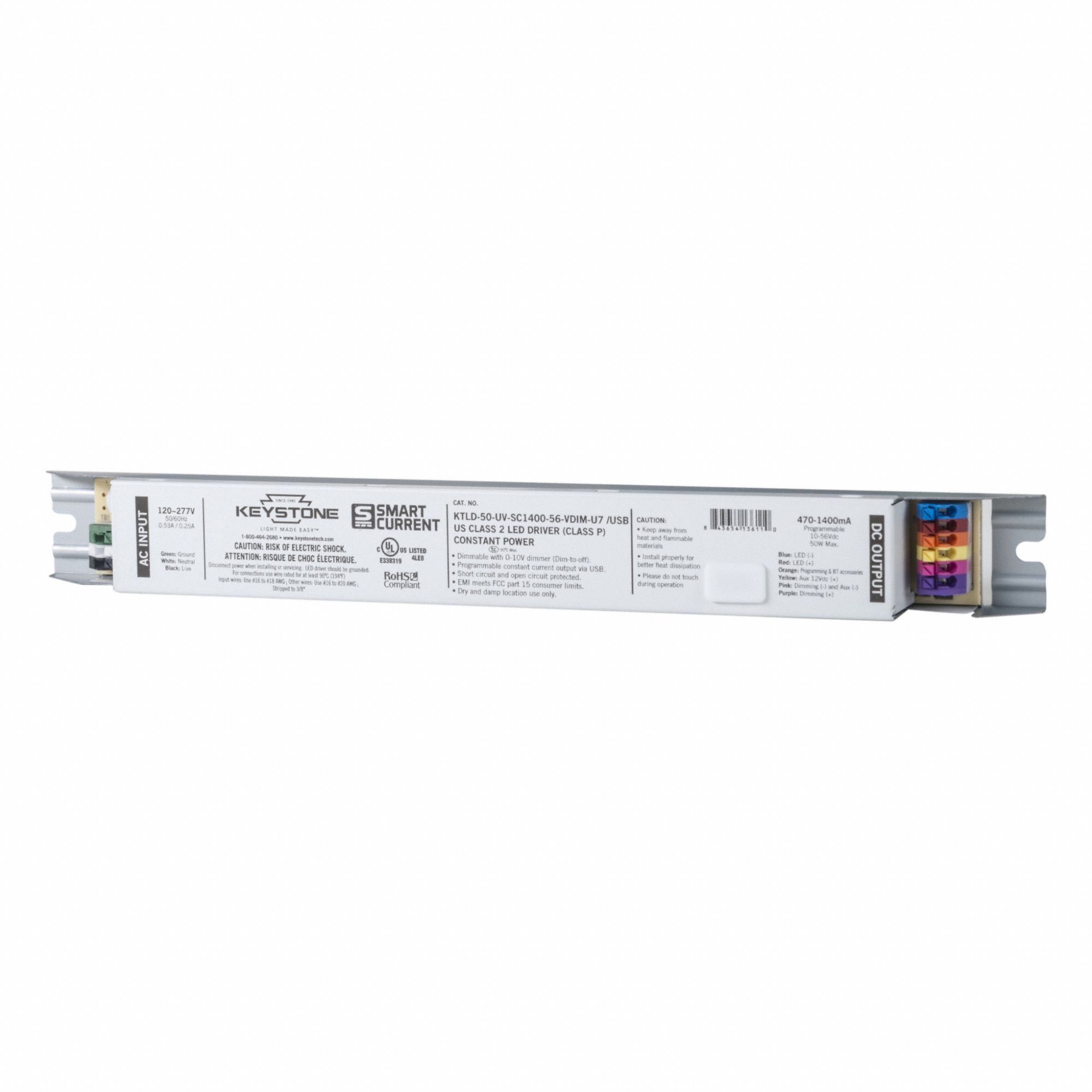 KEYSTONE TECHNOLOGIES, Class 2, 50 W Max. Power Output, LED Driver ...