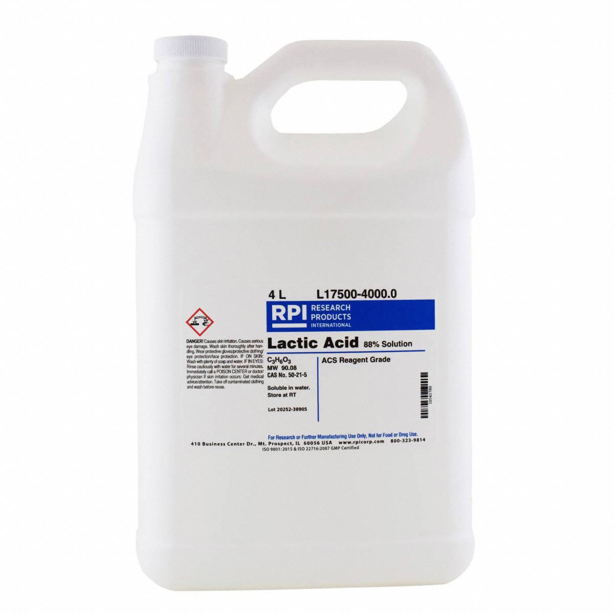 ACS, 4 L, Lactic Acid - 30UD53|L17500-4000.0 - Grainger