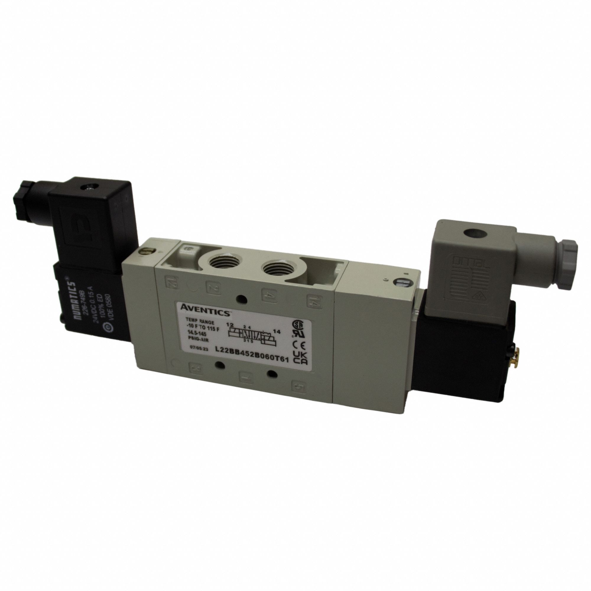 AVENTICS, Series L2, Double Solenoid, Solenoid Air Control Valve - 809G74|L22BB452B060T61 - Grainger