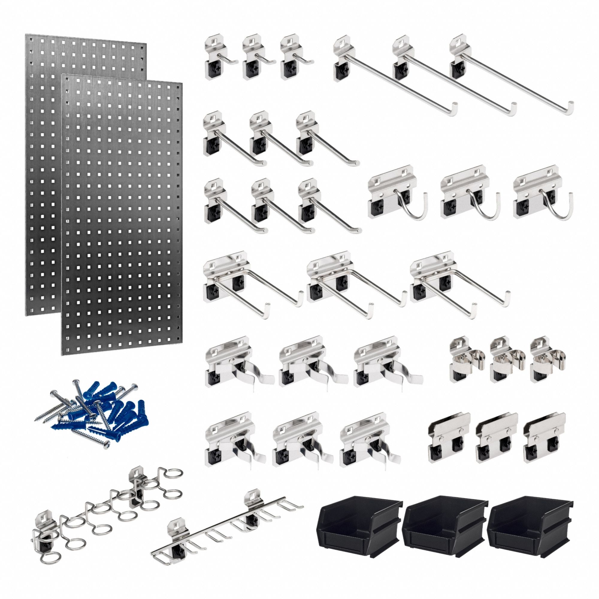 TRITON PRODUCTS, Square, 3/8 in Peg Hole Size, Pegboard Panel Kit ...