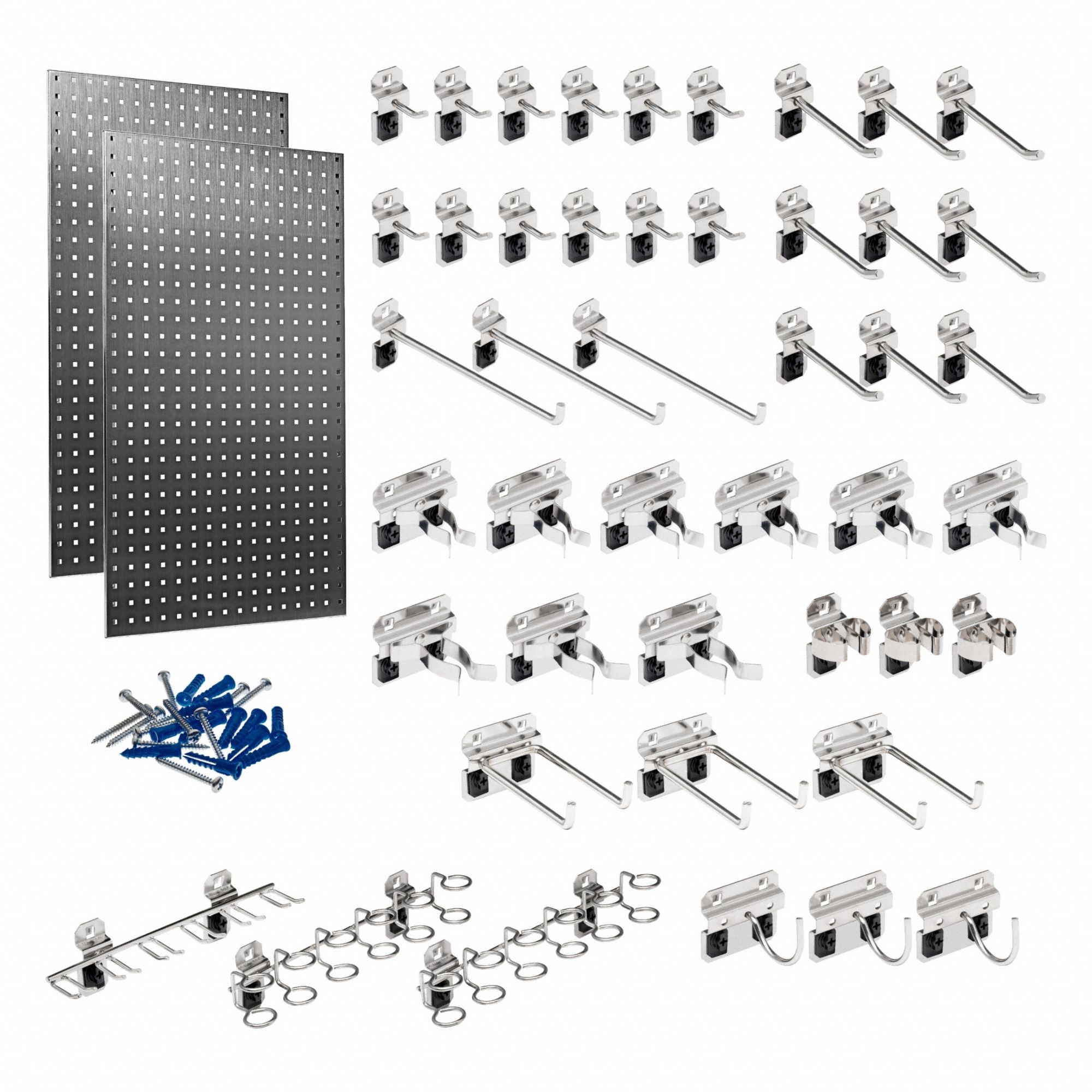 TRITON PRODUCTS, Square, 3/8 in Peg Hole Size, Pegboard Panel Kit ...