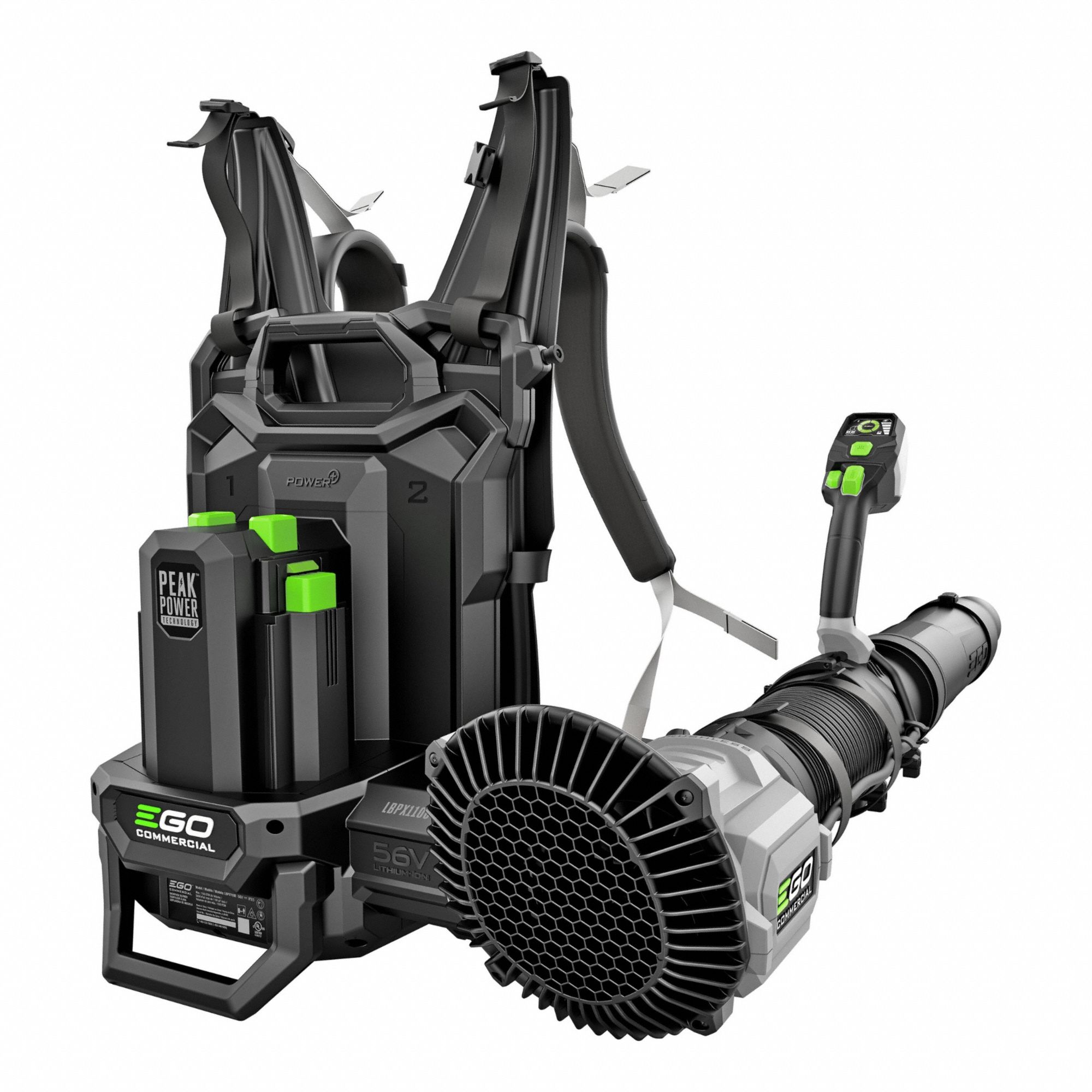 EGO, Cordless, 1,100 cfm Max Air Flow, Backpack Blower - 852F77 ...